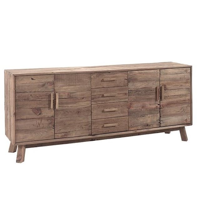 Buffet bas bois recyclé 4 portes 4 tiroirs DETROIT | Buffets / Bahuts ...