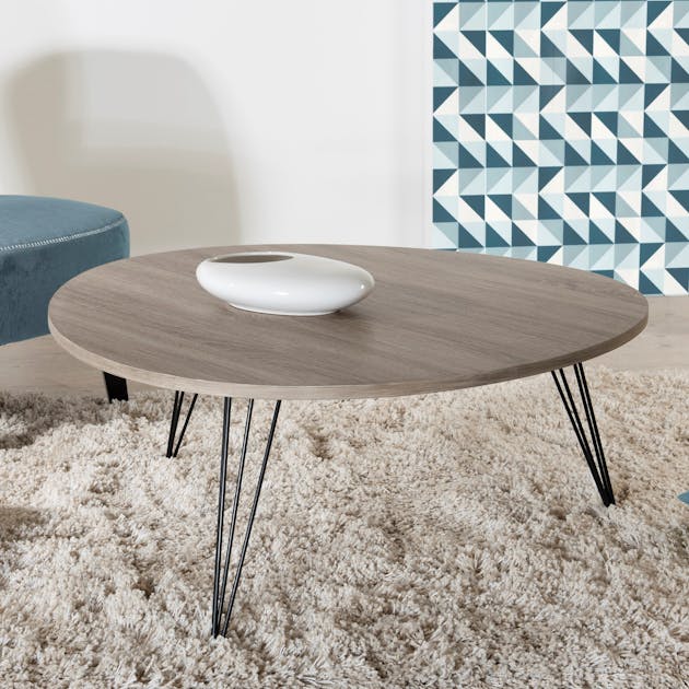 Table basse bois métal forme galet LANDAISE | Tables basses | Pier Import