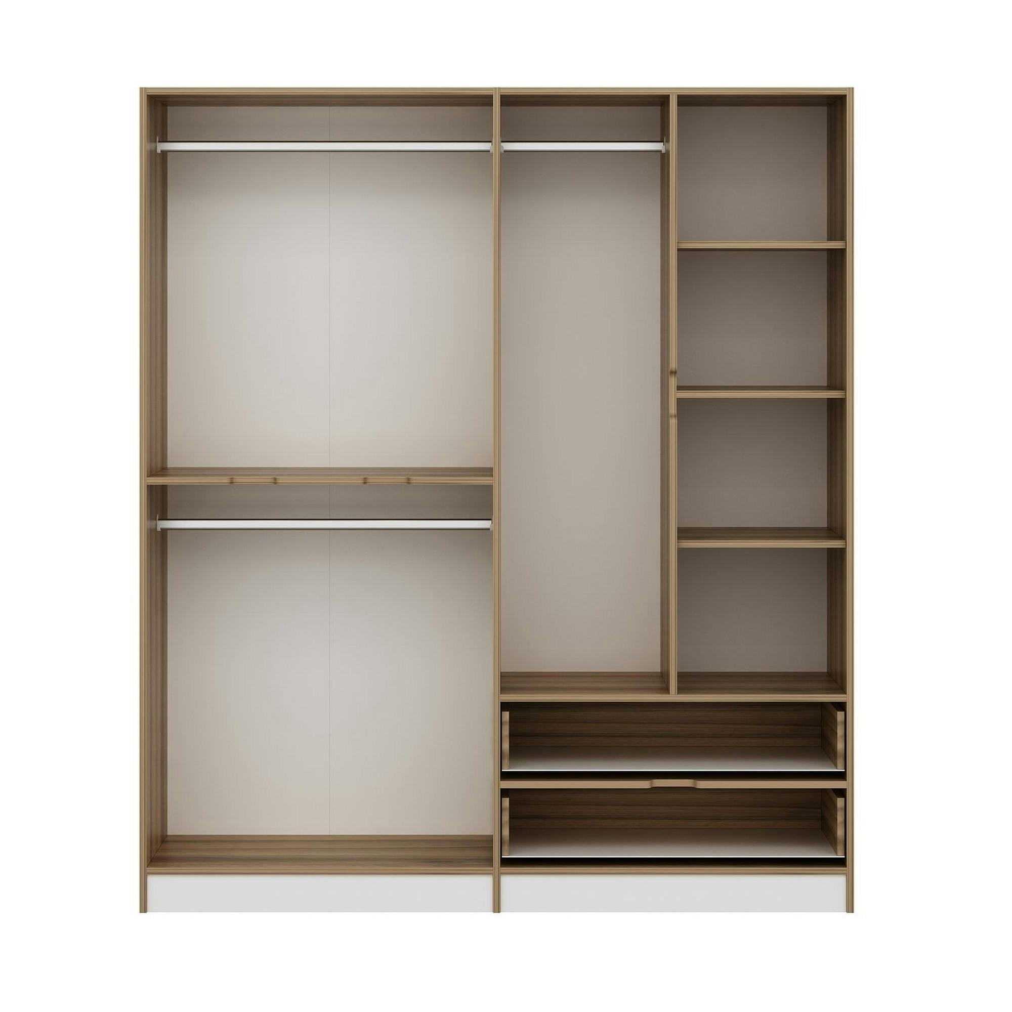 Armoire penderie moderne - 6 portes blanches L.185 cm BYRON | Dressings ...