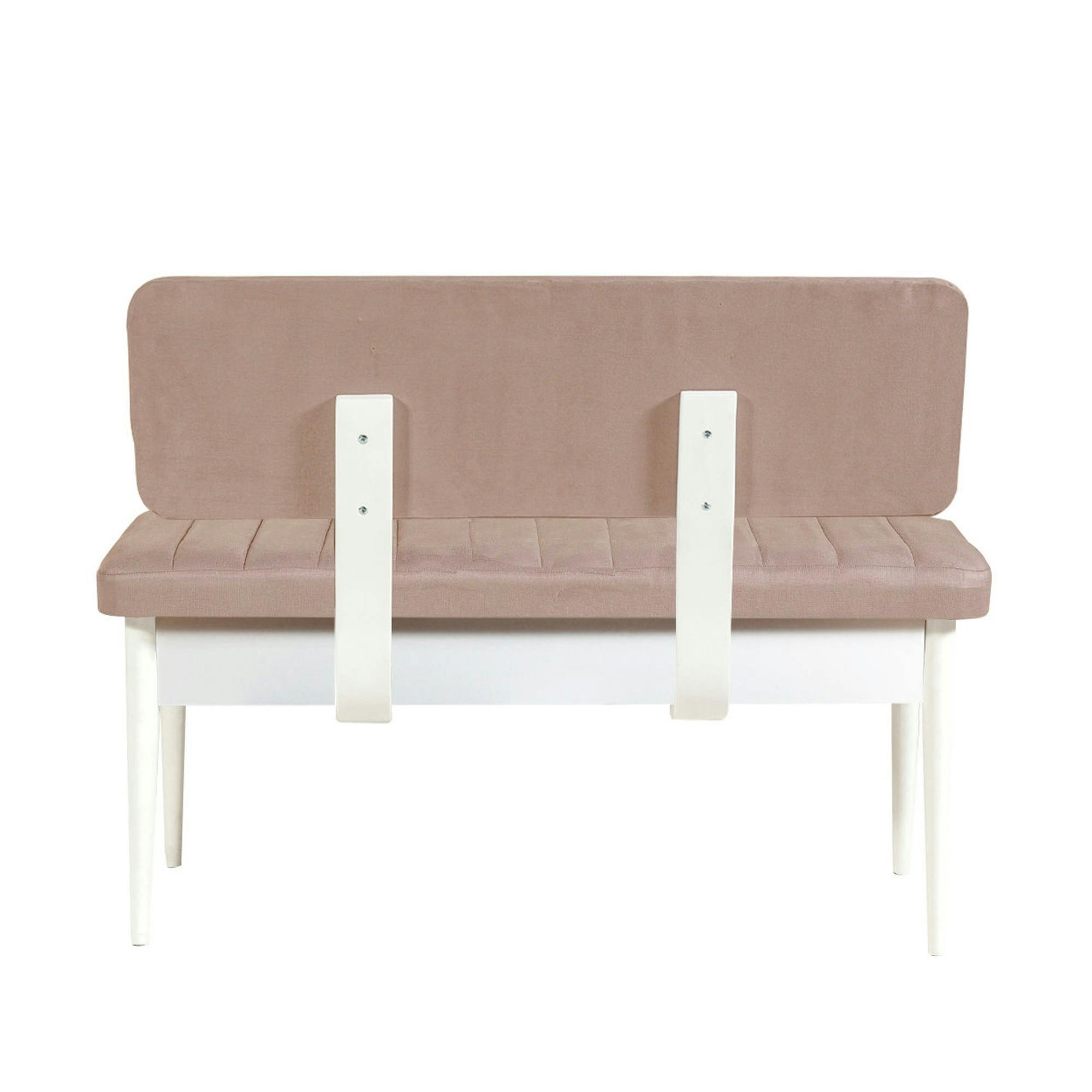 Banc d'entrée avec rangement - tissu rose poudré JENA | Bancs | Pier Import