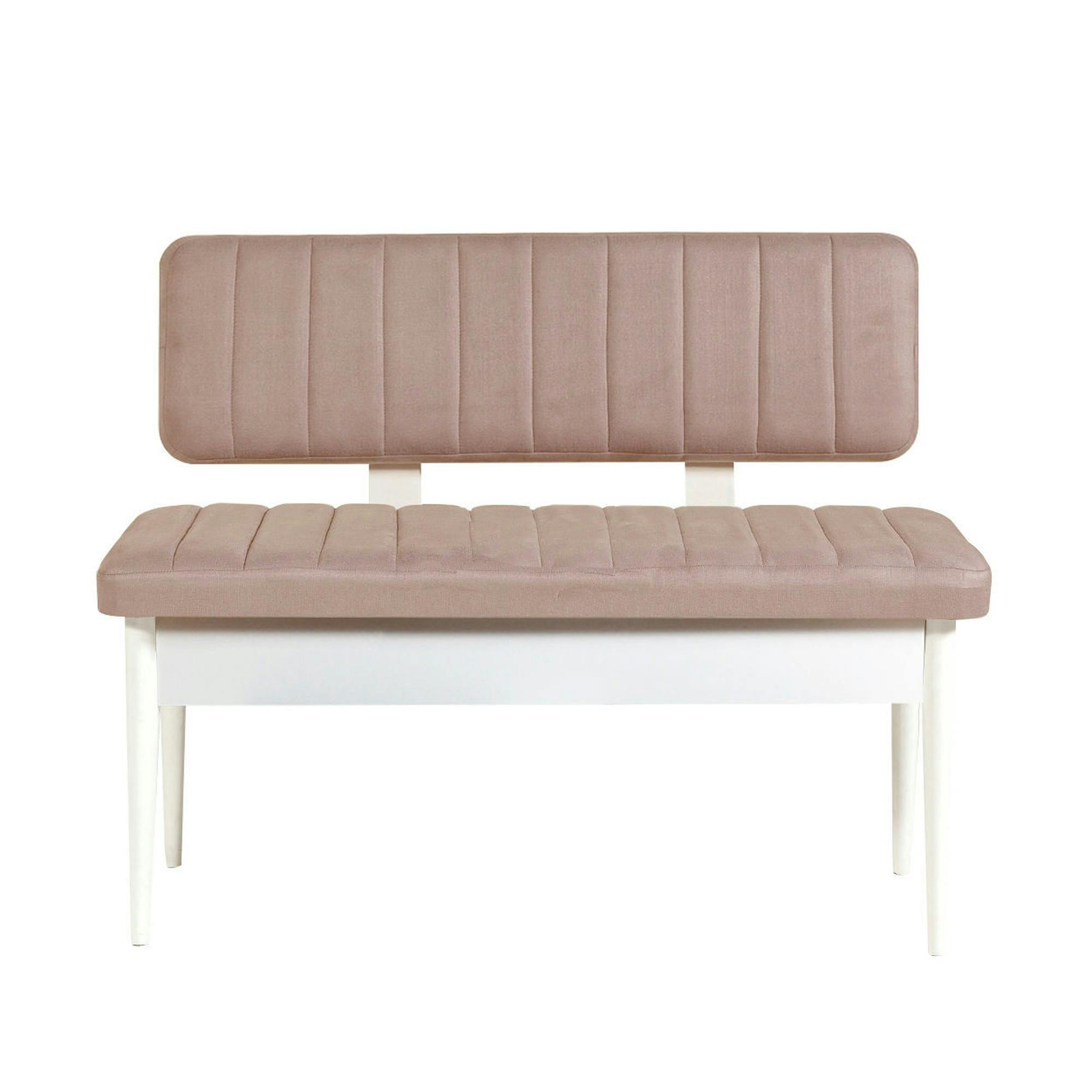 Banc d'entrée avec rangement - tissu rose poudré JENA | Bancs | Pier Import