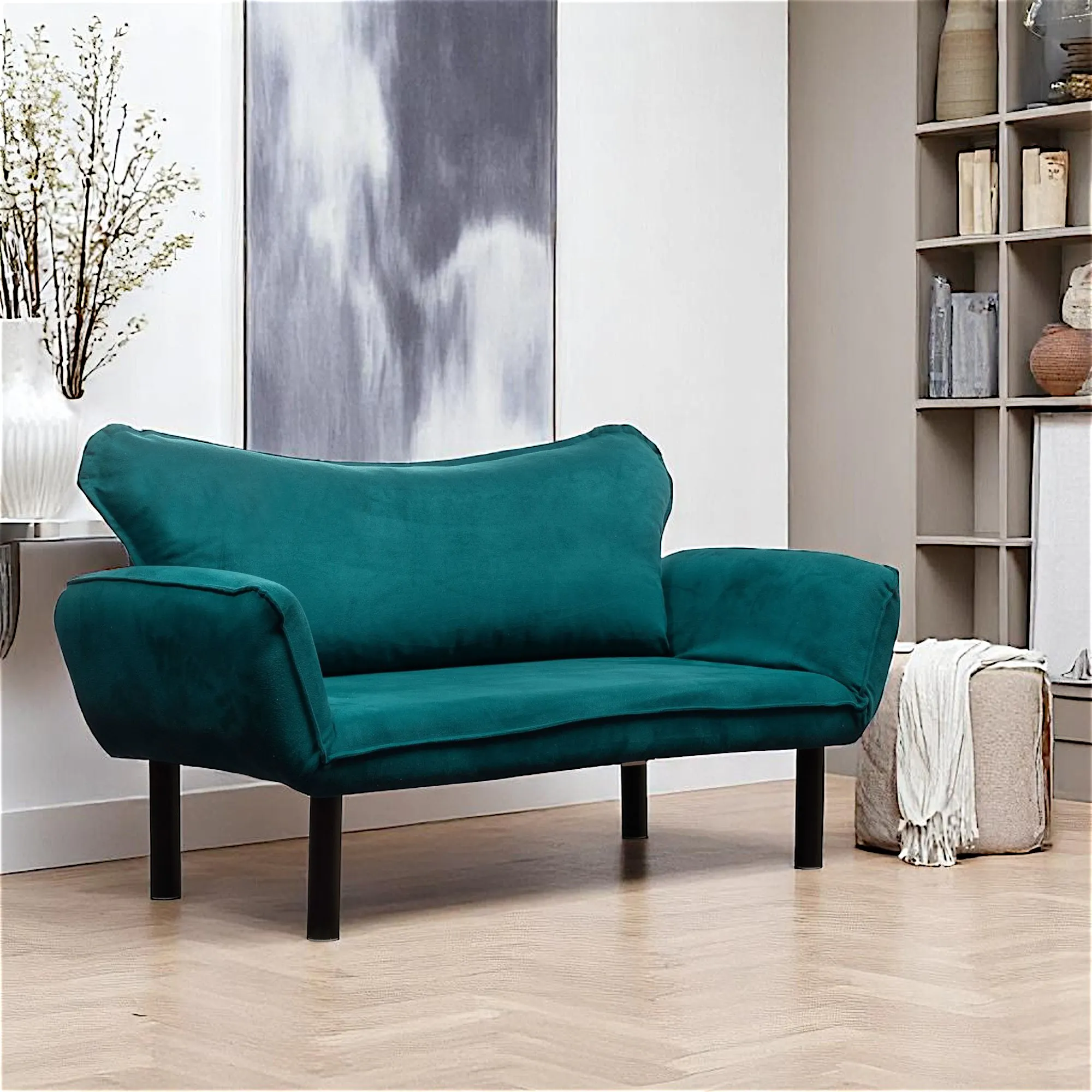 Banquette-lit bleu canard - ultra-compact, LUCCA | Banquettes ...