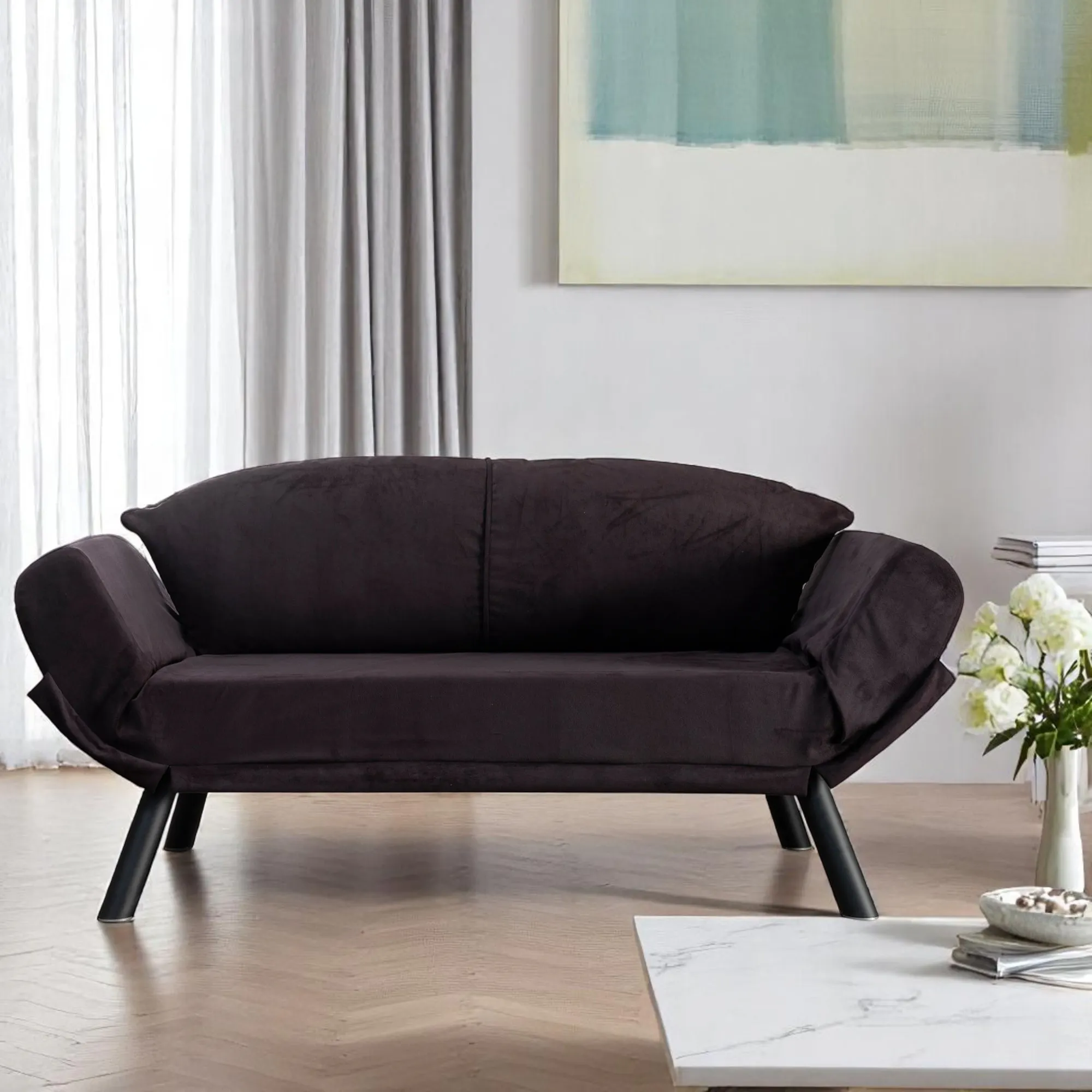 Banquette-lit noire - format compact LUCCA | Canapés | Pier Import