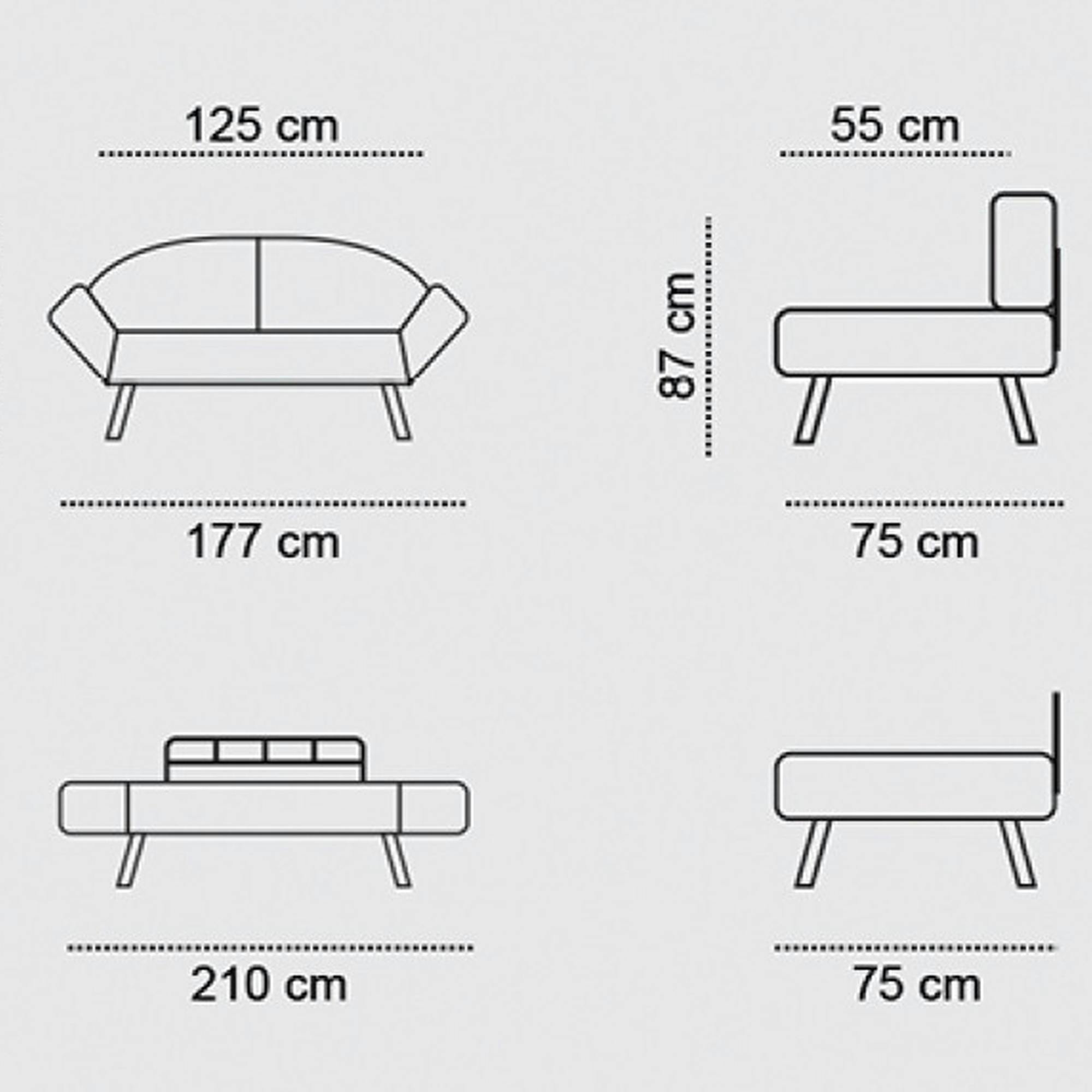 Banquette-lit noire - format compact LUCCA | Canapés | Pier Import