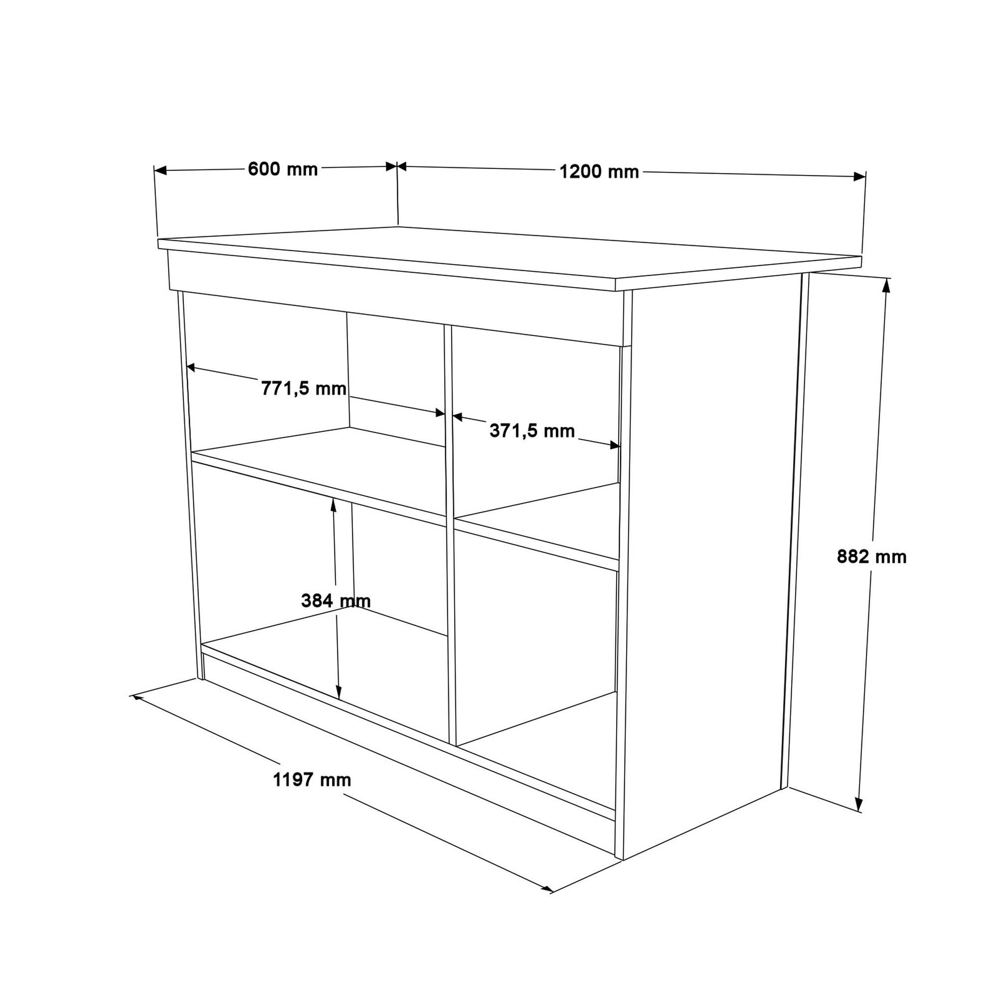 Bar séparation cuisine ouverte effet bois, 2 portes MARFA | Tables ...