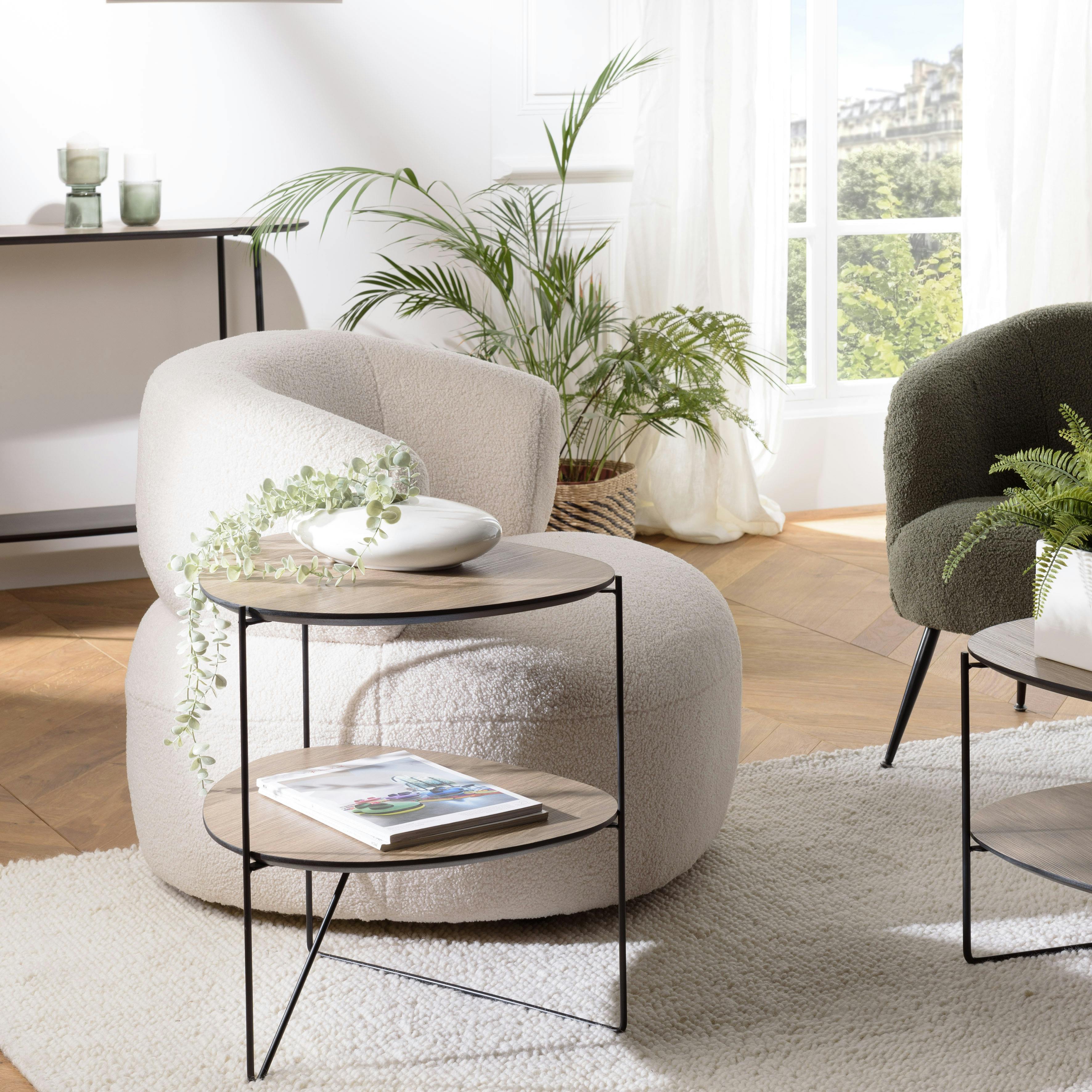 Bout de canapé organique double plateau LANDAISE | Bouts de canapé ...