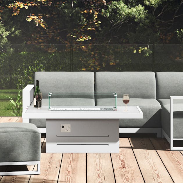 Brasero table basse en aluminium blanc MAJORQUE | Tables basses de ...