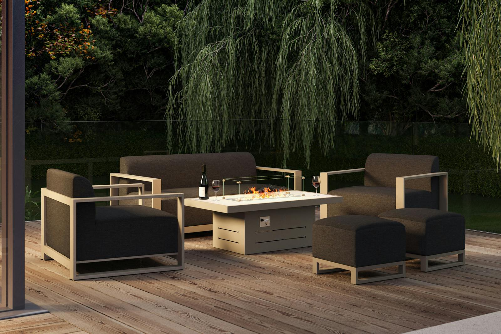 Brasero table basse en aluminium gris LANZAROTE | Tables basses de ...
