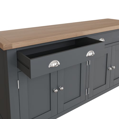 Buffet en bois 4 portes finition charbon COVENTRY | Buffets / Bahuts ...