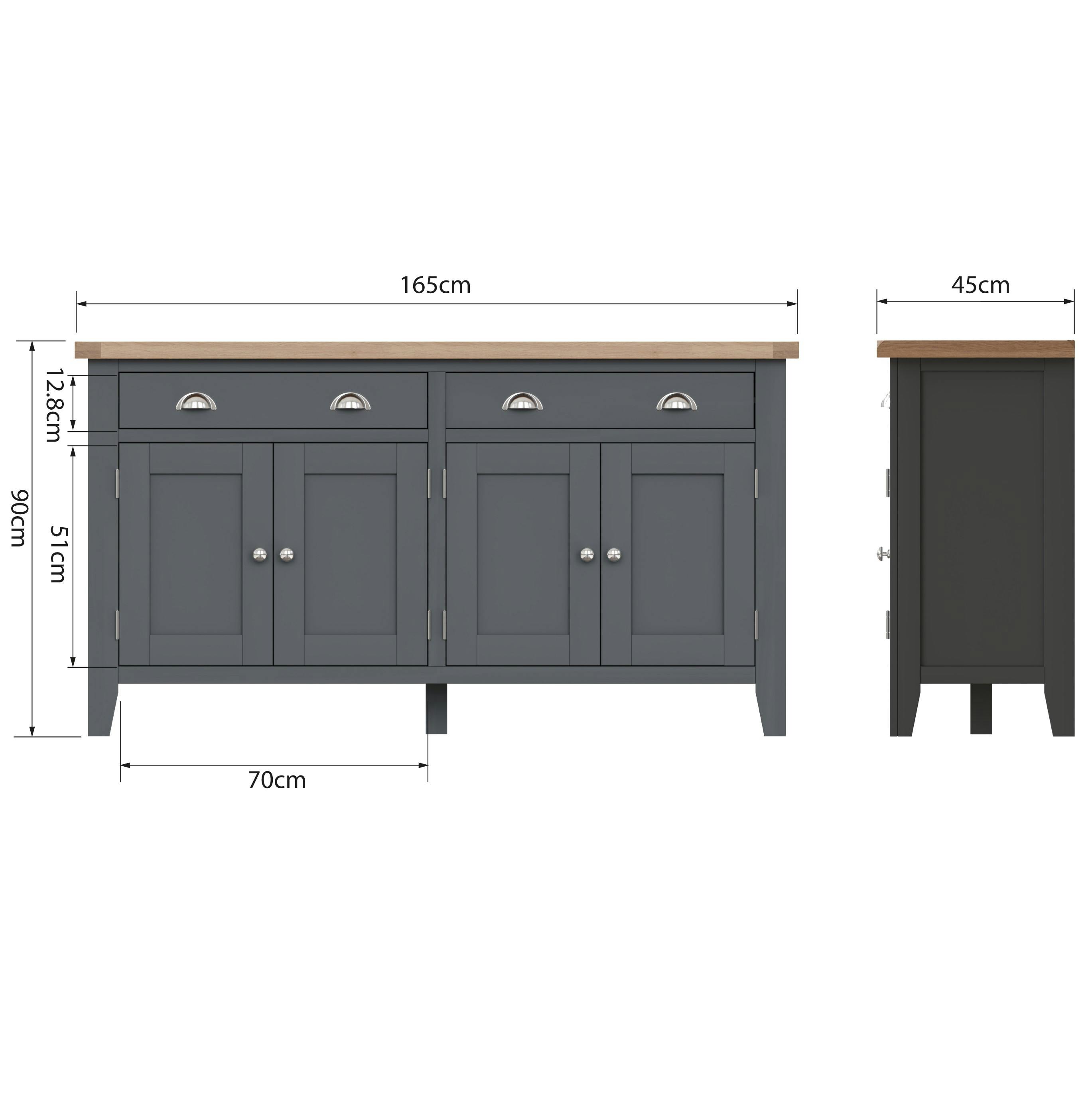 Buffet en bois 4 portes finition charbon COVENTRY | Buffets / Bahuts ...