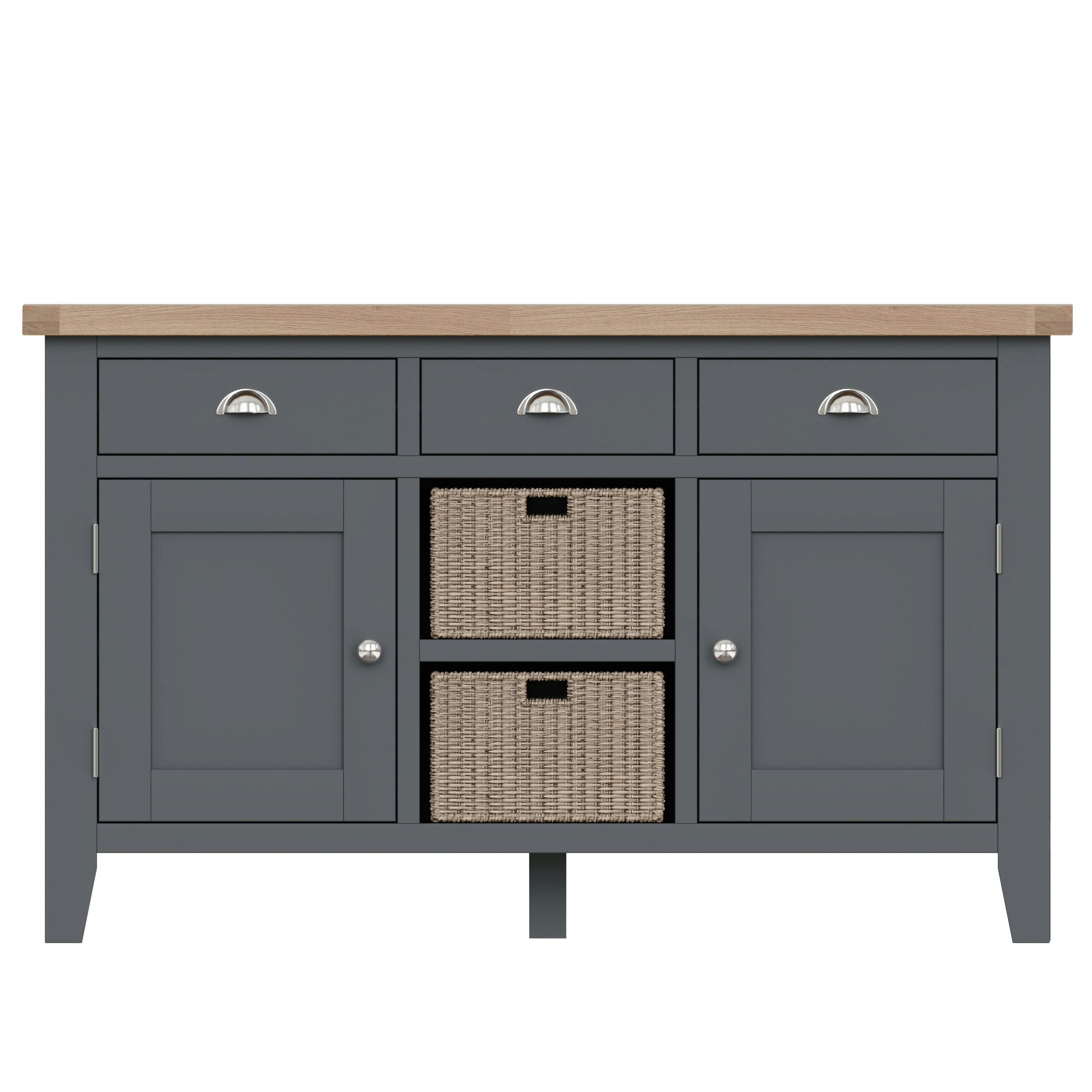 Buffet en bois finition charbon 2 paniers COVENTRY | Buffets / Bahuts ...