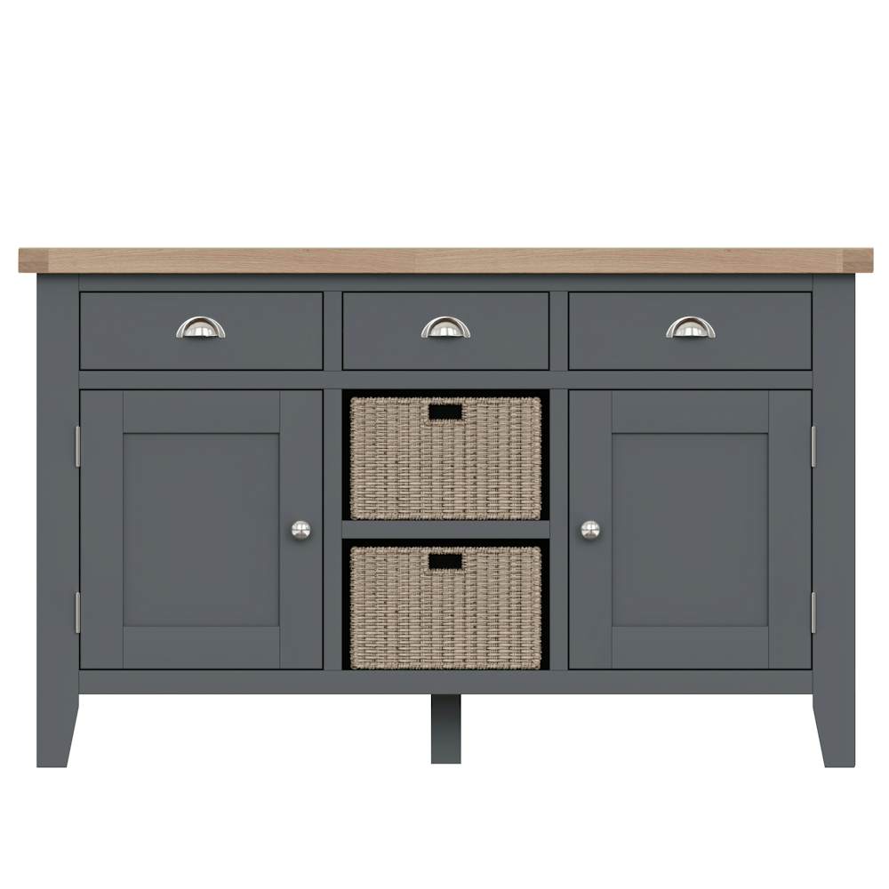 Buffet en bois finition charbon 2 paniers COVENTRY | Buffets / Bahuts ...