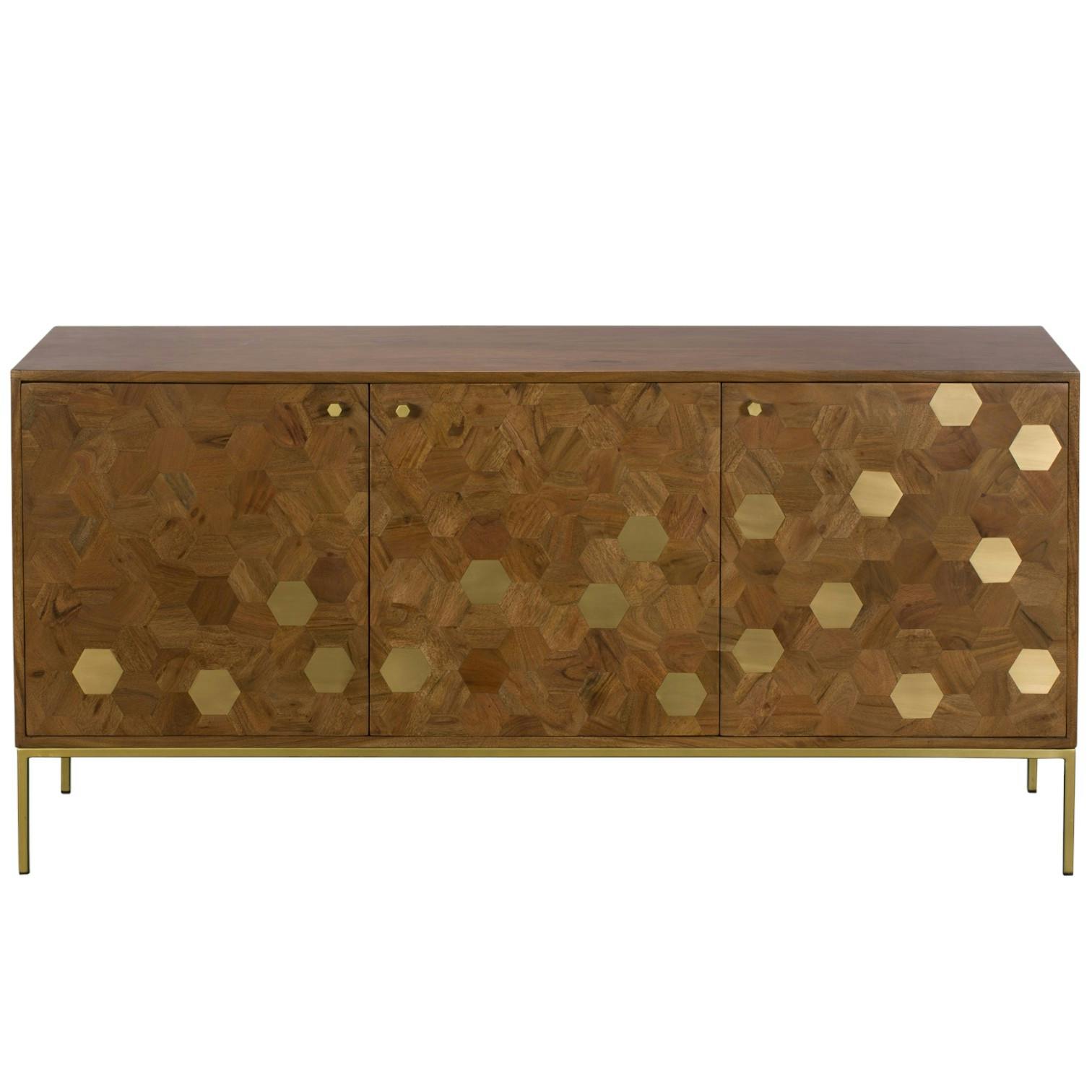 Buffet moderne acacia laiton HOBART | Buffets / Bahuts | Pier Import