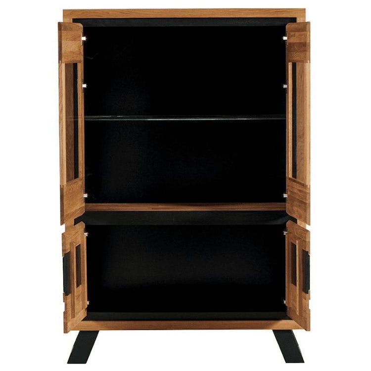 Buffet vitrine en bois PORTREE | Vaisseliers | Pier Import