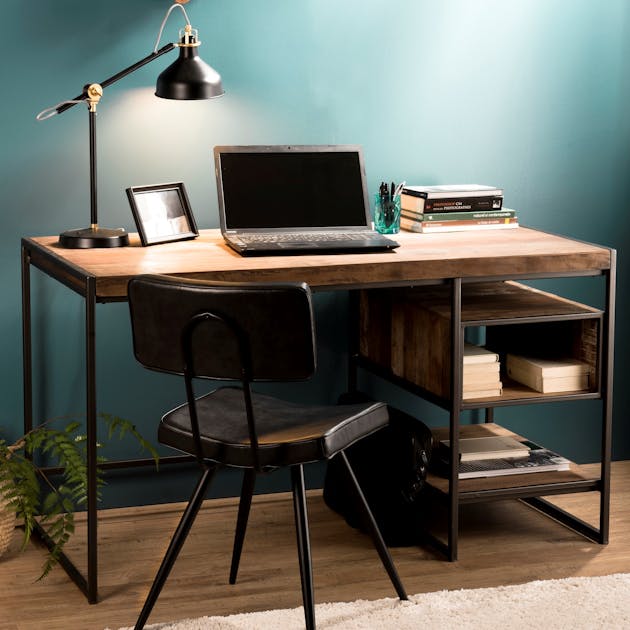 Bureau industriel teck recyclé SWING | Bureaux | Pier Import