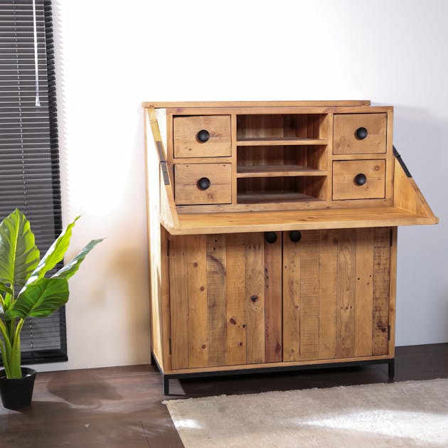 Bureau secrétaire en bois recyclé CANBERRA | Bureaux | Pier Import