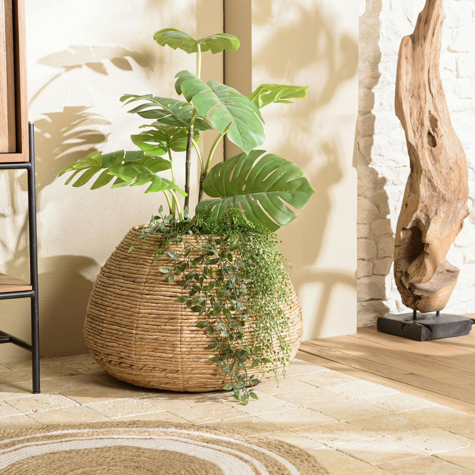 Cache pot en chanvre tressé naturel 60 cm SWING | Caches-pots | Pier Import