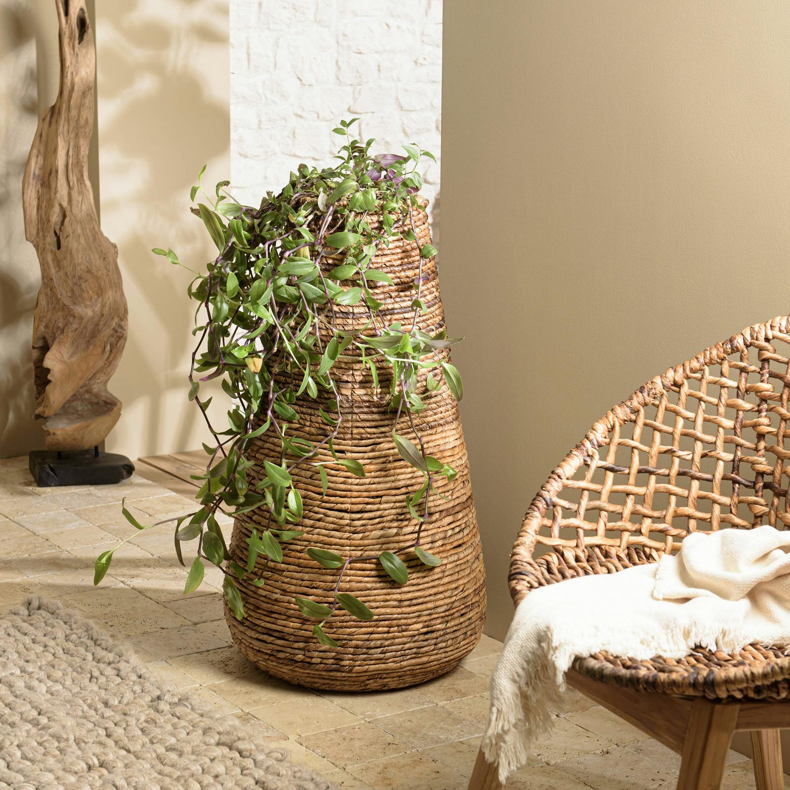 Cache pot en chanvre tressé naturel 90 cm SWING | Caches-pots | Pier Import