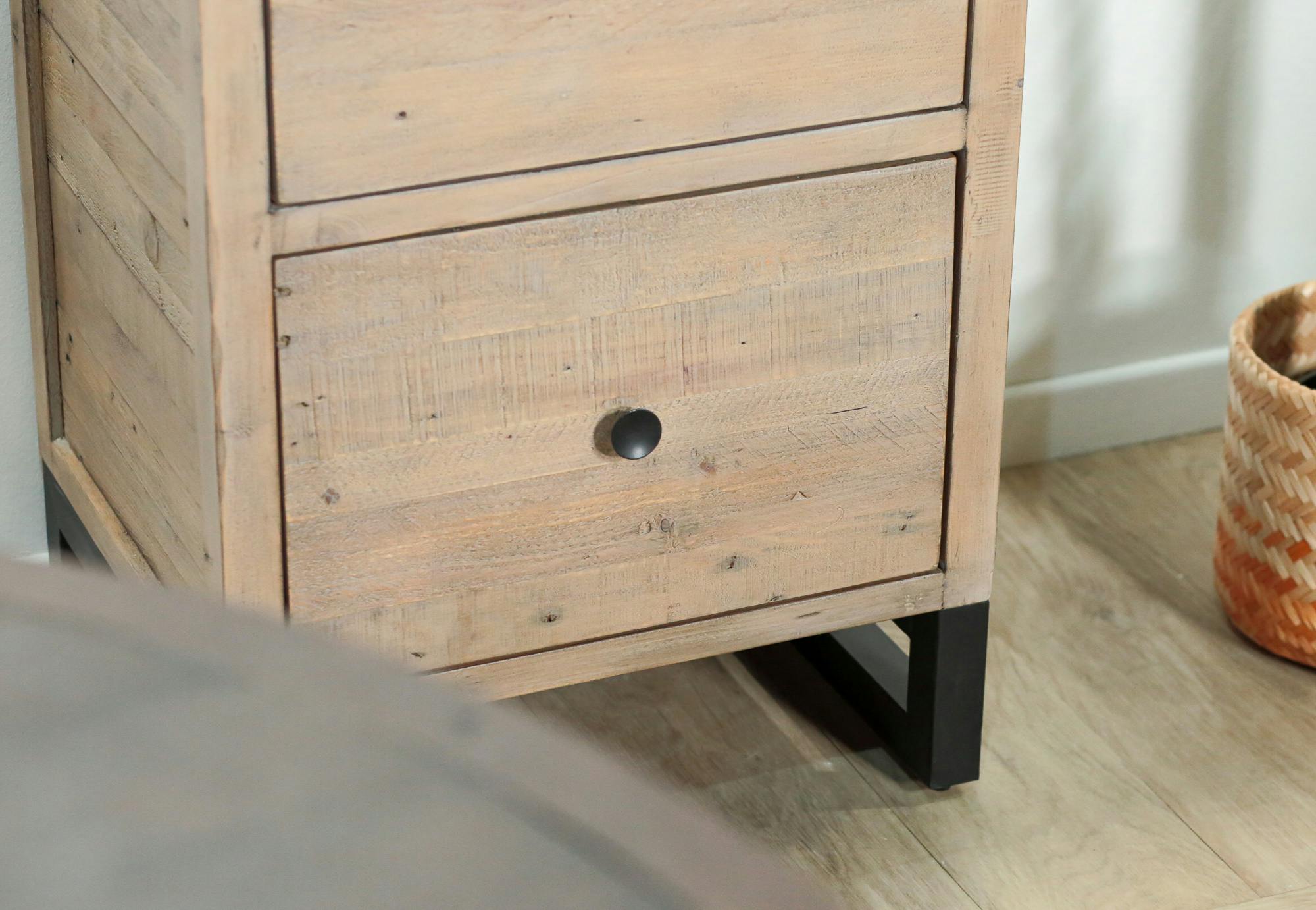 Caisson de bureau en bois recyclé 2 tiroirs AUCKLAND | Caissons de ...