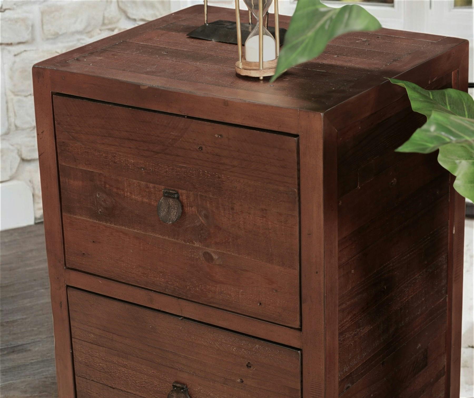 Caisson de bureau en bois brun recyclé 2 tiroirs SAMOA | Caissons de ...