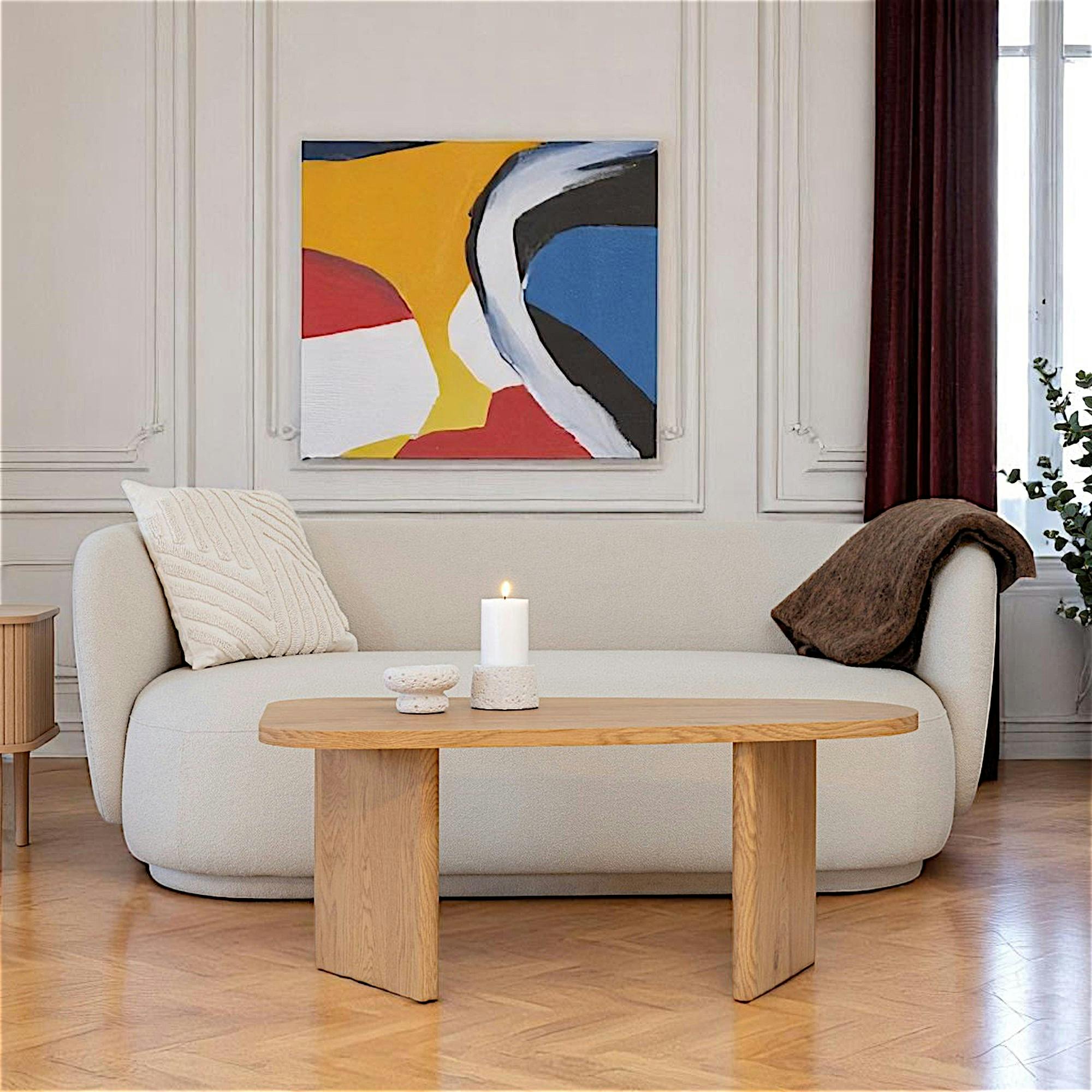 Canapé 2 places 1/2 sable - forme arrondie BERLIN | Canapés | Pier Import