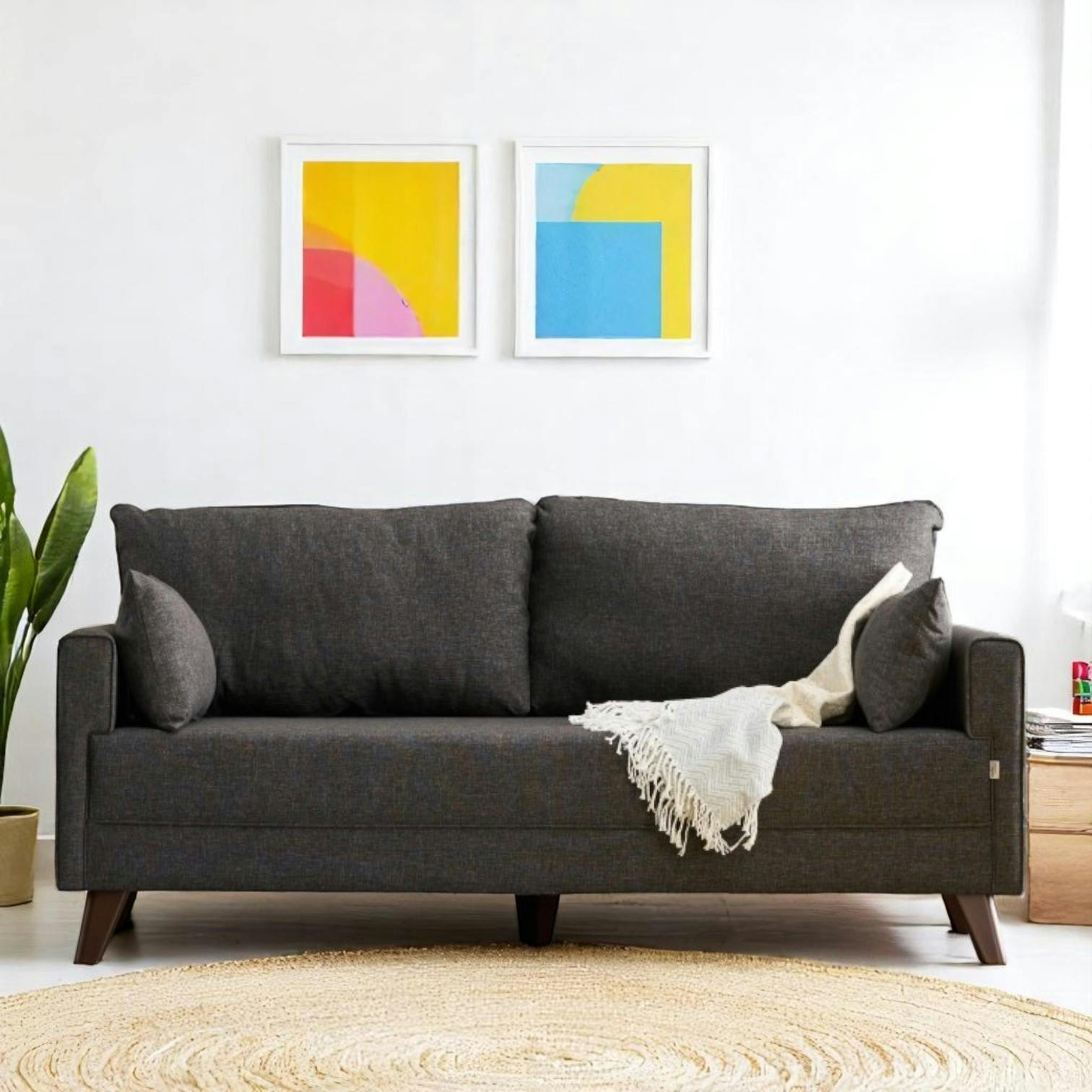 Canapé 2 places gris anthracite - dos droit SPLIT | Canapés | Pier Import