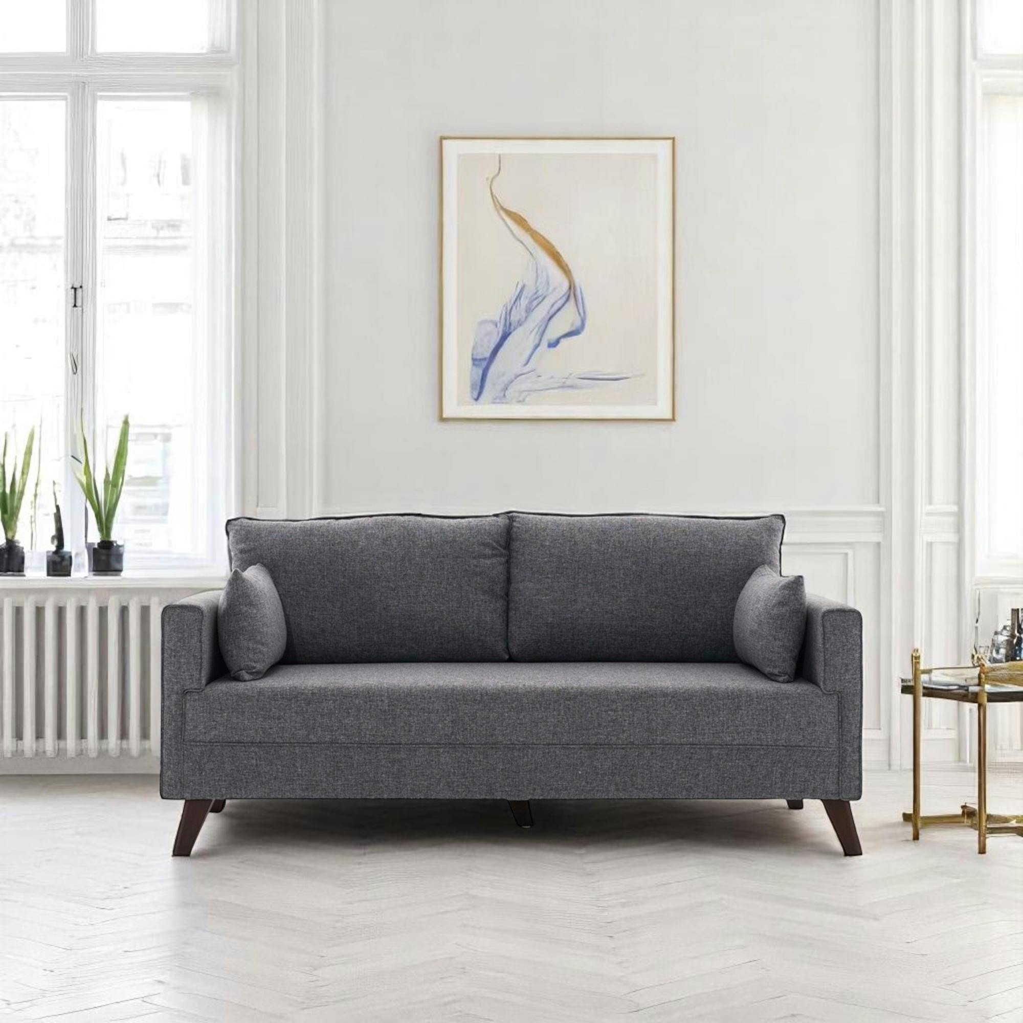 Canapé 2 places gris chiné - dos droit SPLIT | Canapés | Pier Import