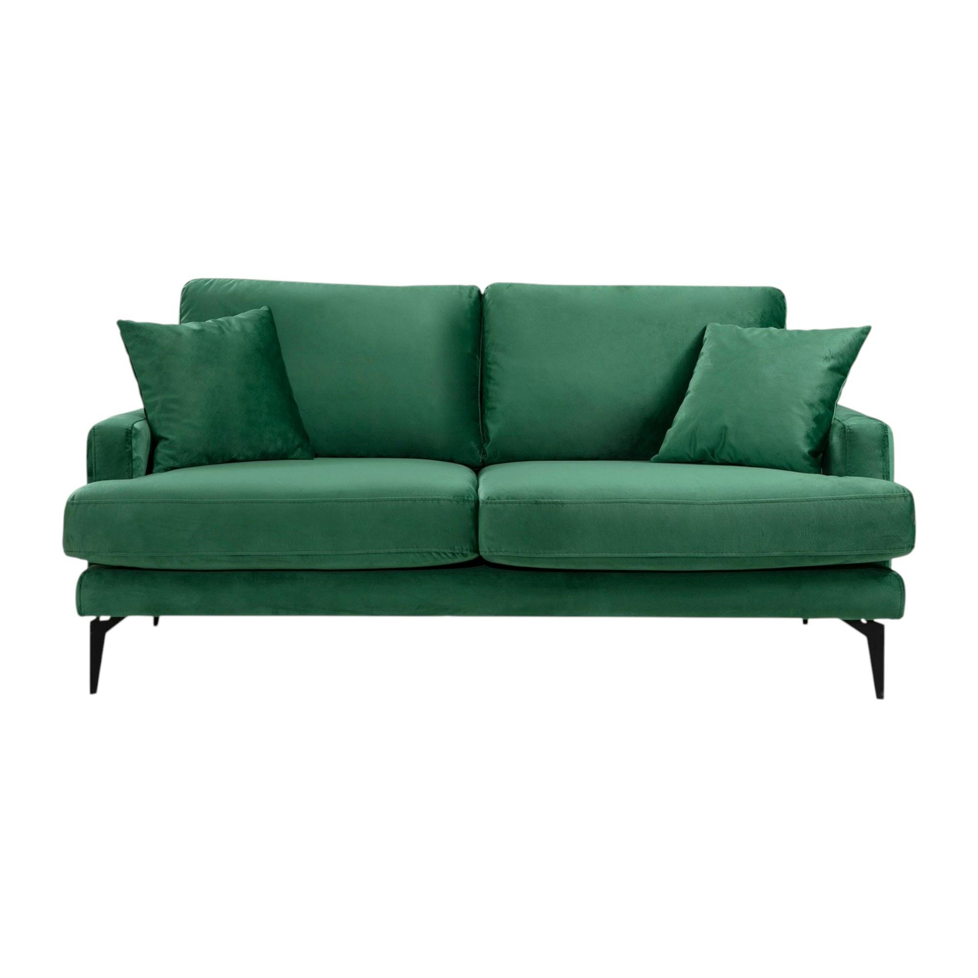 Canapé 2 places vert en tissu velours 175 cm SEATTLE | Canapés | Pier ...