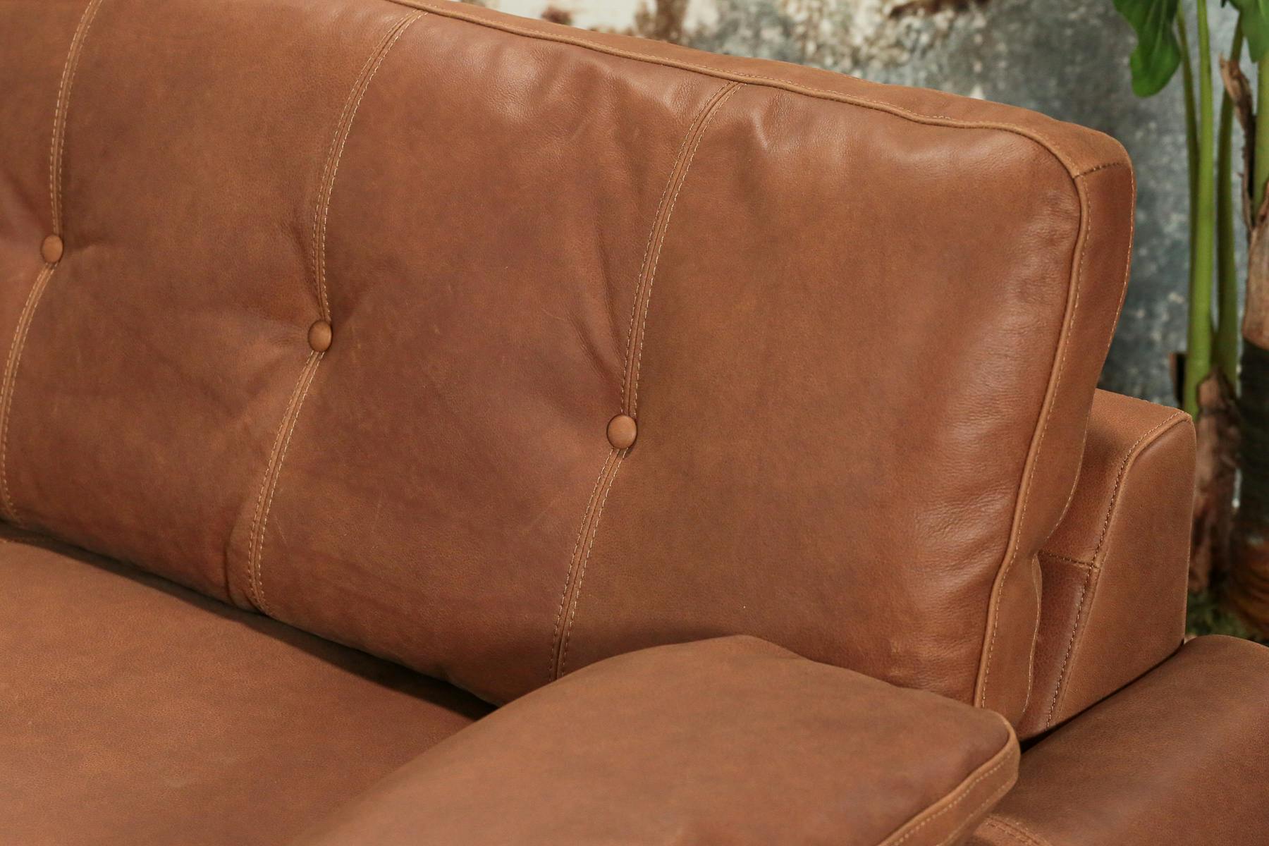 Canapé 3 places en cuir camel GLASGOW | Canapés | Pier Import