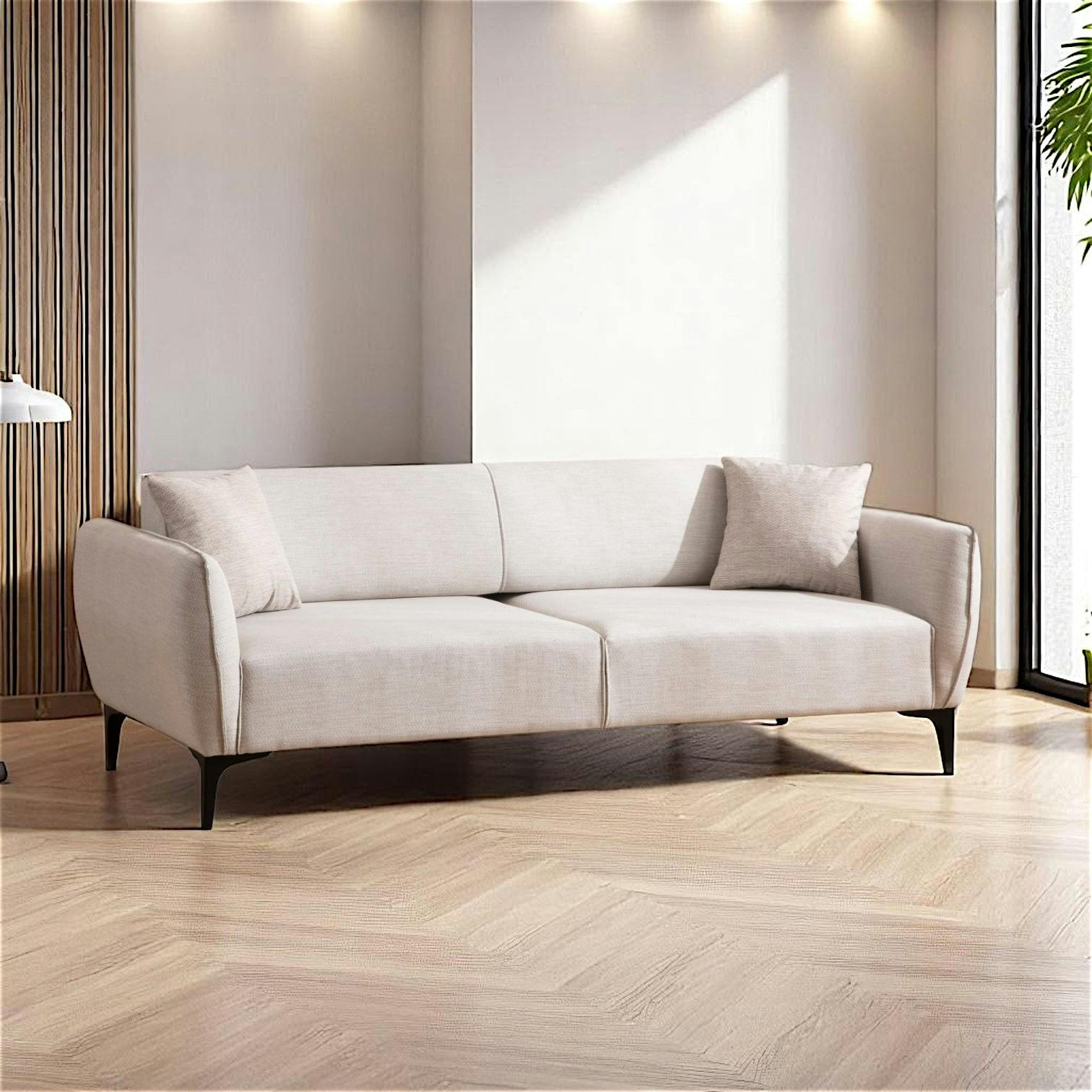 Canapé 3 places sable - couture déco VILNIUS | Canapés | Pier Import