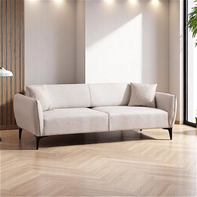 Canapé 3 places sable - couture déco VILNIUS | Canapés | Pier Import