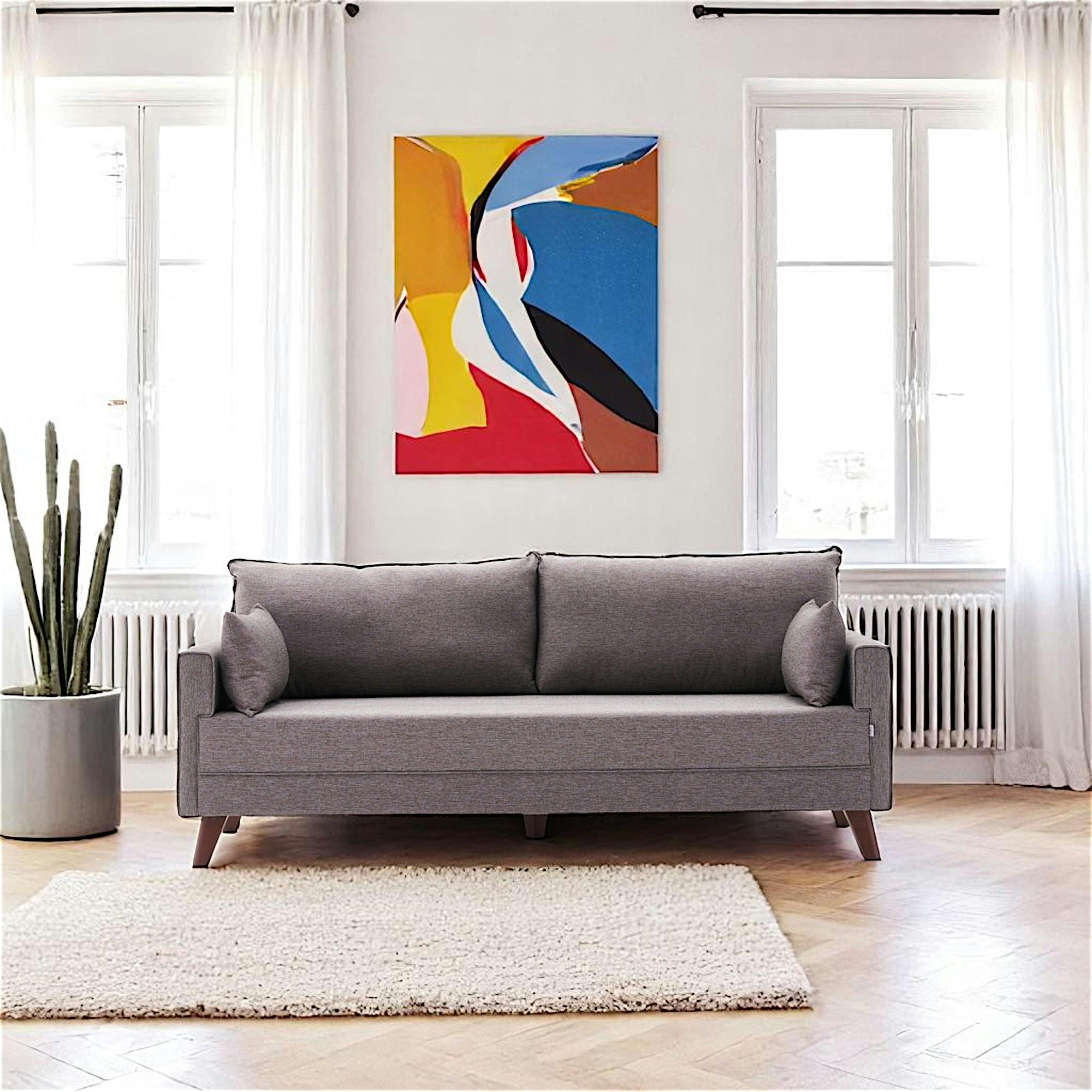 Canapé 3 places taupe - dos droit SPLIT | Canapés | Pier Import