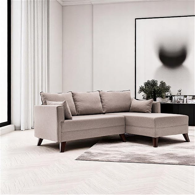 Canapé d’angle convertible cappuccino - côté droit SPLIT | Canapés ...