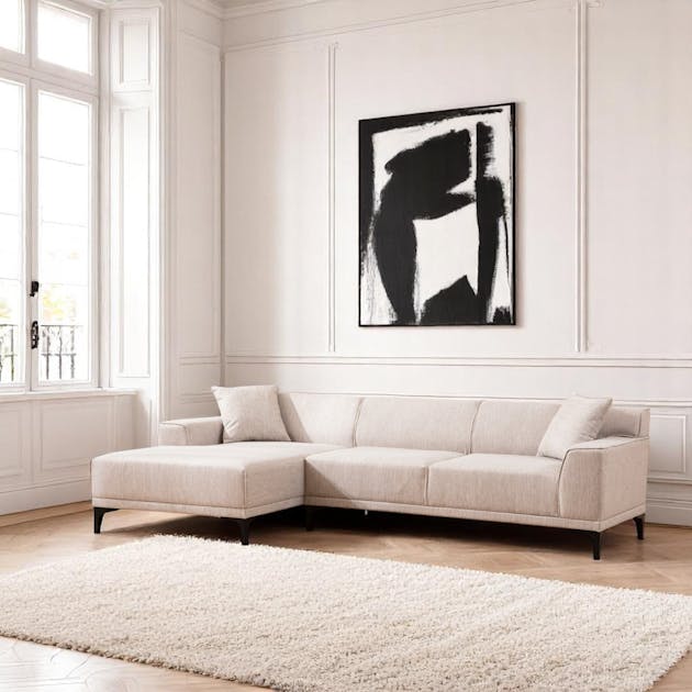 Canapé d'angle sable - côté gauche ORSAY | Canapés | Pier Import