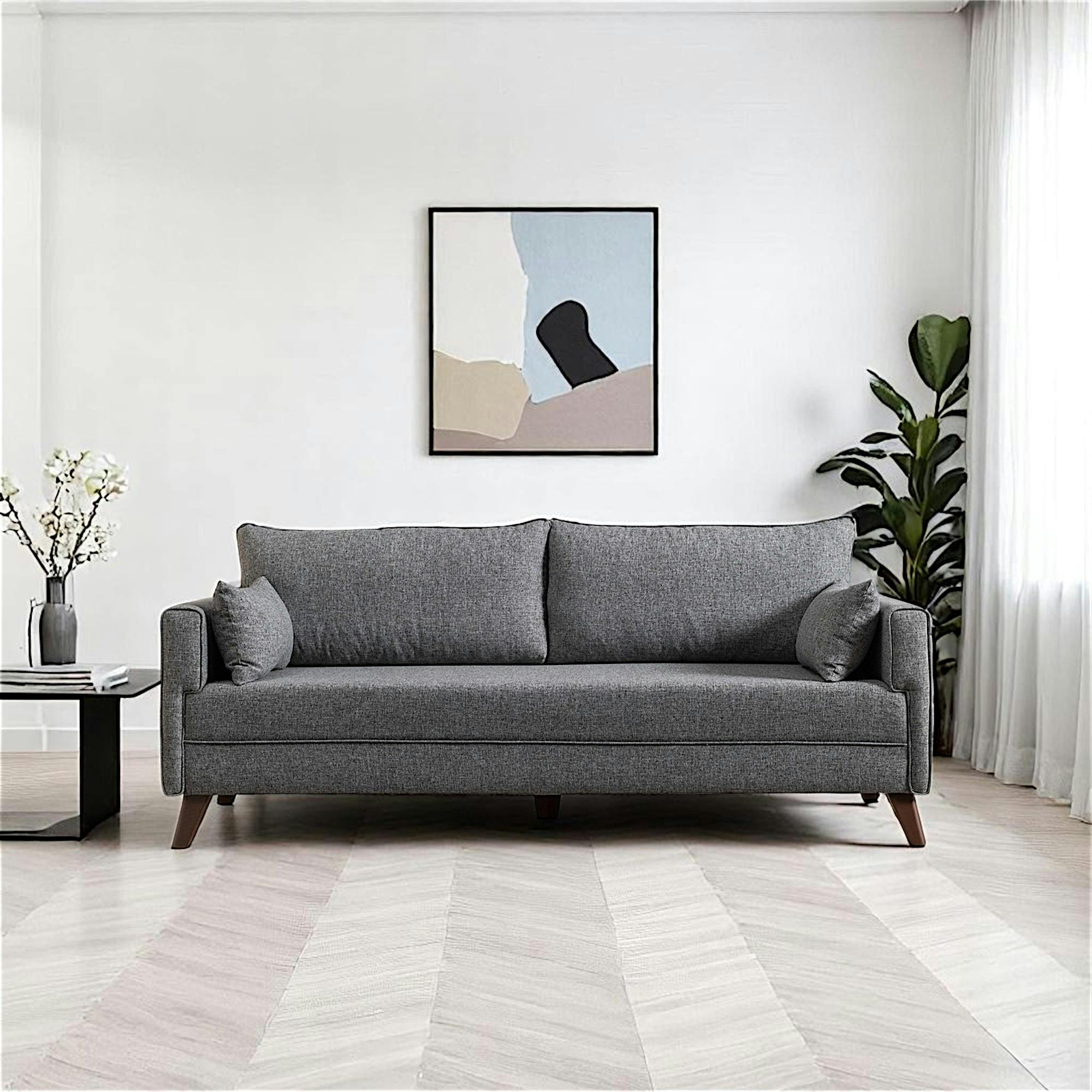 Canapé-lit gris chiné - dos droit SPLIT | Canapés | Pier Import