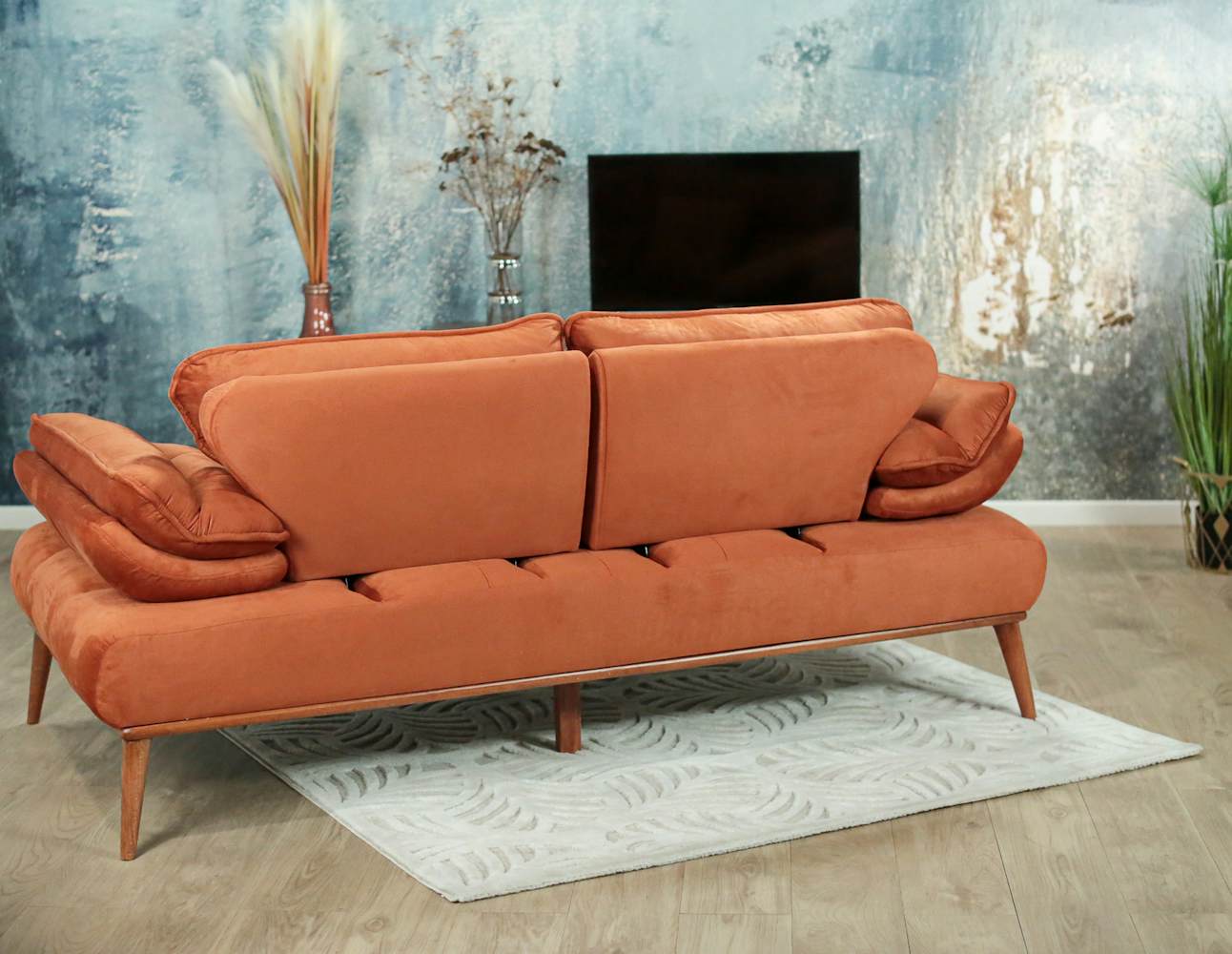 Canapé modulable 2 places orange cuivré MANCHESTER | Canapés | Pier Import