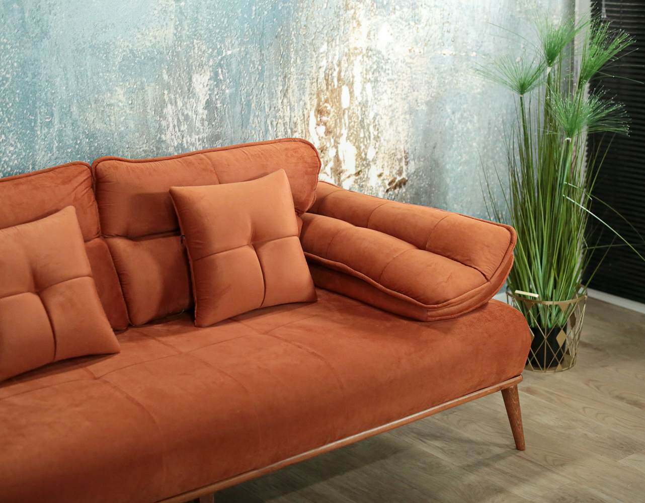 Canapé modulable 2 places orange cuivré MANCHESTER | Canapés | Pier Import