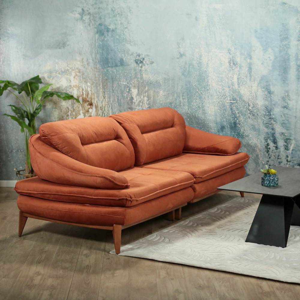 Canapé modulable 3 places orange cuivré HOVE | Canapés | Pier Import