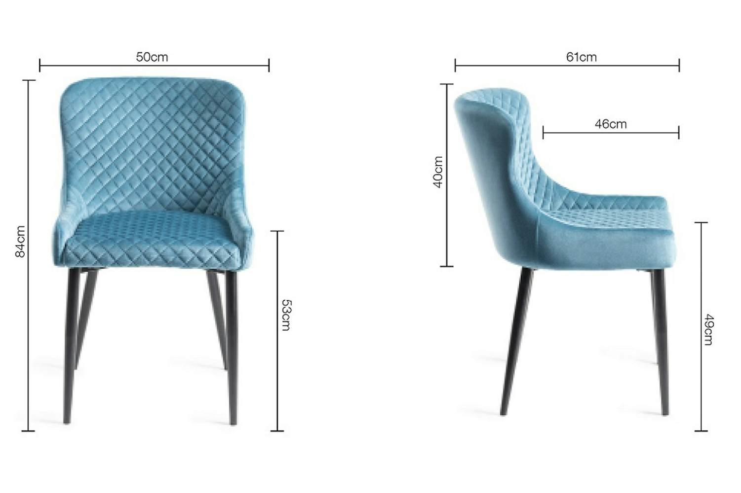 Chaise bleue en velours (lot de 2) ARLINGTON | Chaises | Pier Import