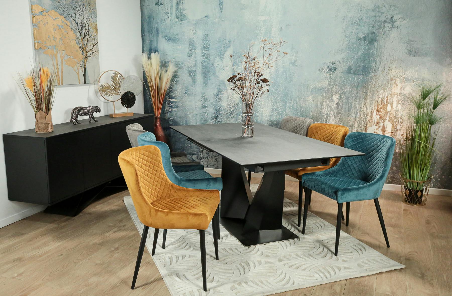 Chaise bleue en velours (lot de 2) ARLINGTON | Chaises | Pier Import