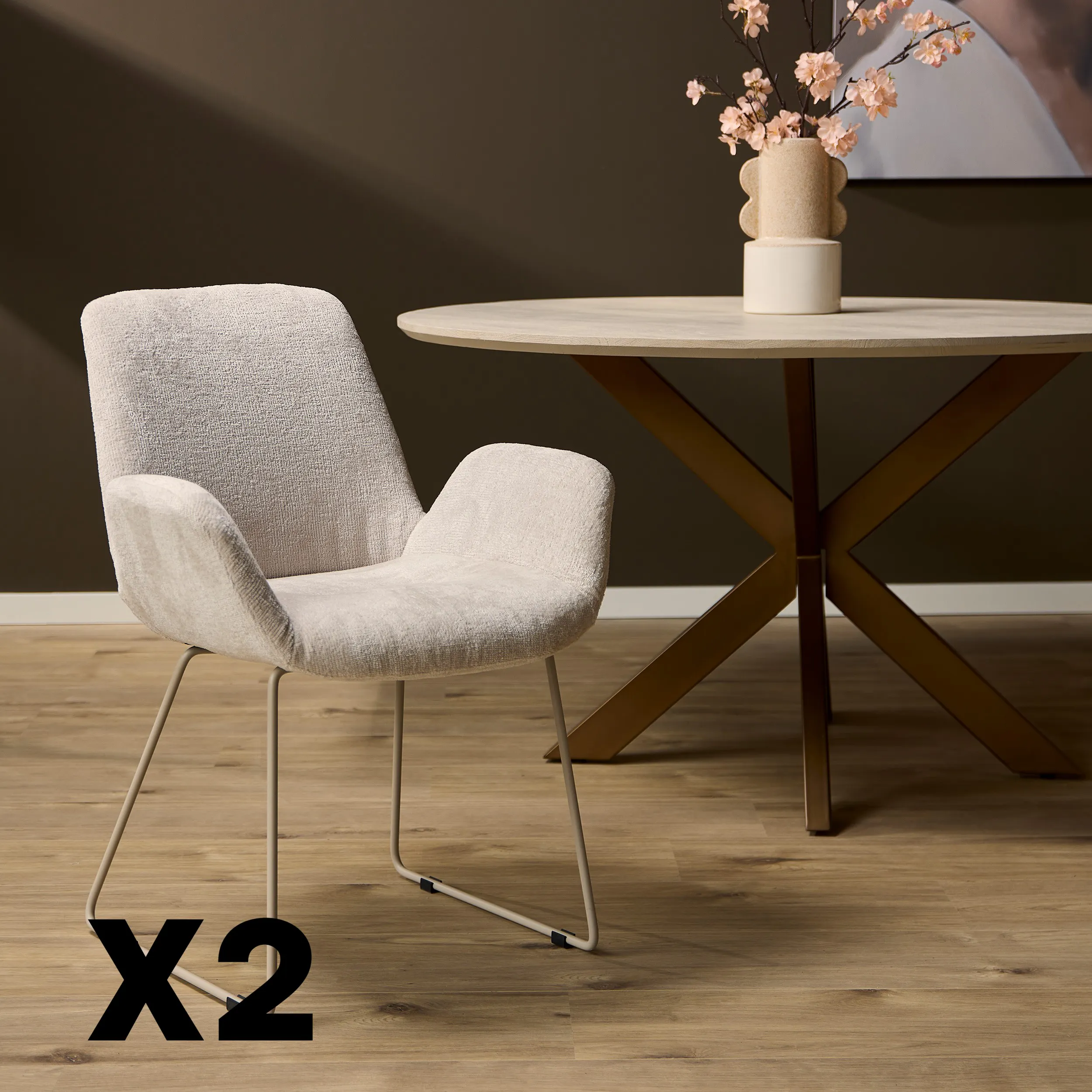 Chaise design sable à assise galbée (lot de 2) CORTINA | Fauteuils ...