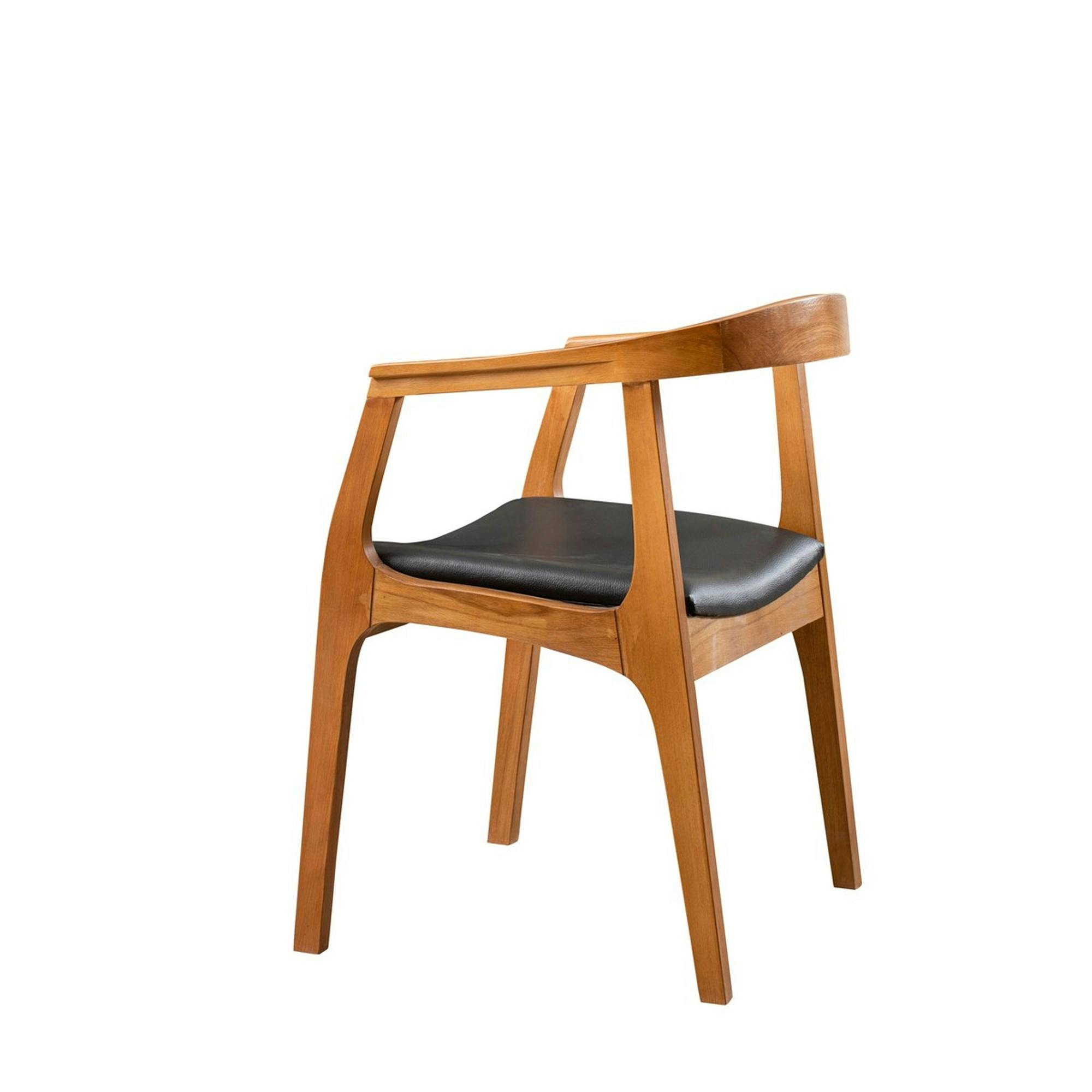 Chaise en bois ronde - assise noire TENA | Chaises | Pier Import