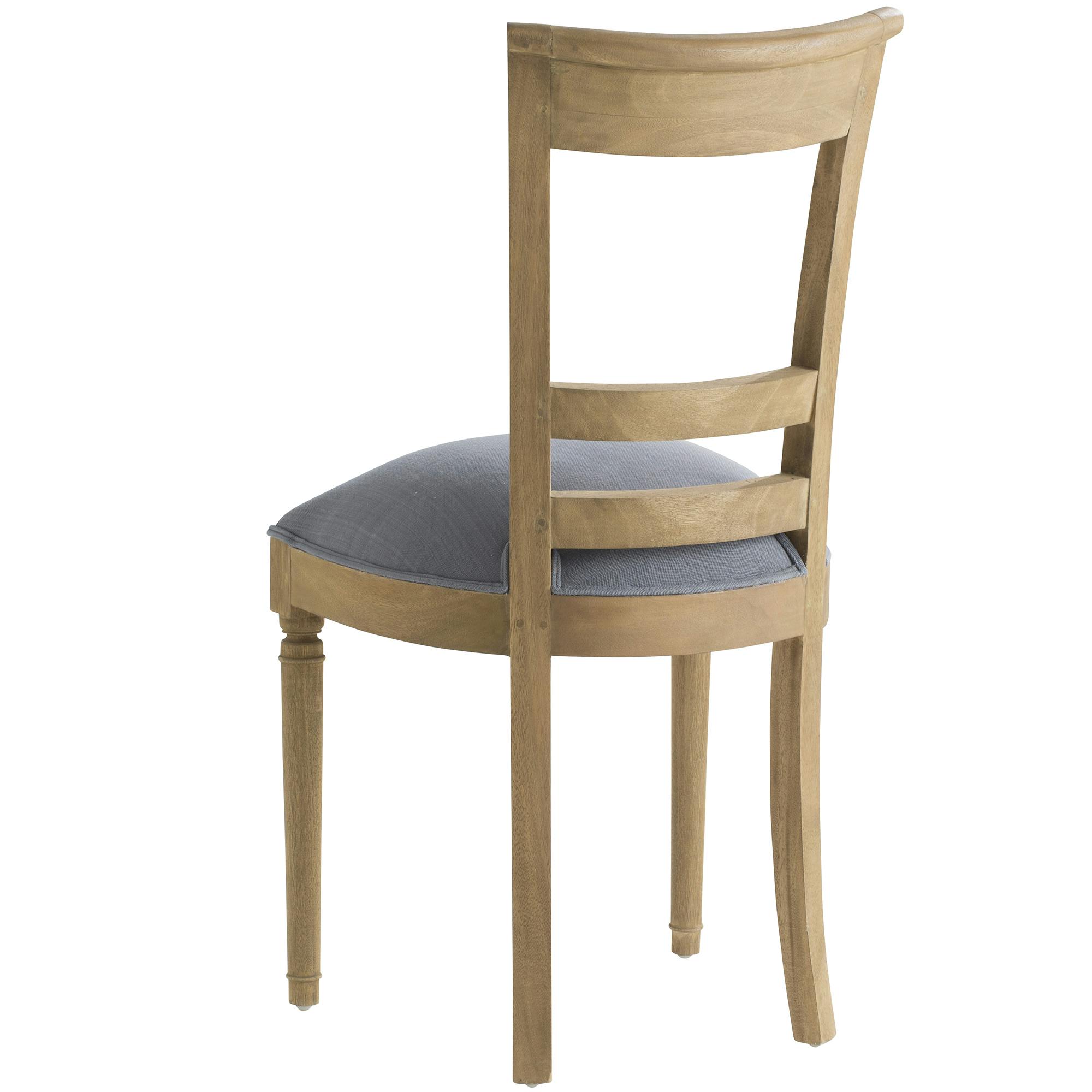 Chaise en bois et tissu gris LEON AMADEUS | Chaises | Pier Import