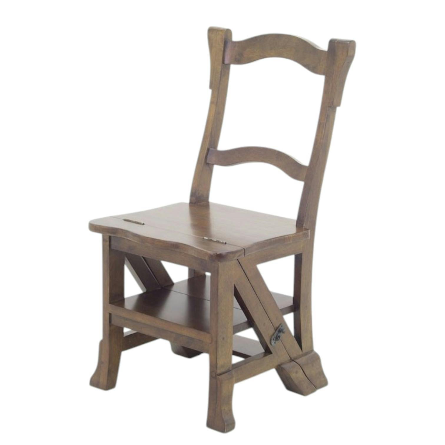 Chaise libraire escabeau bois hévéa massif TRADITION | Chaises | Pier ...