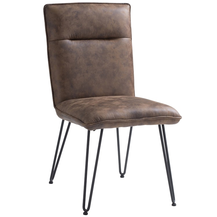Chaise marron capitonnée salle à manger | Chaises | Pier Import