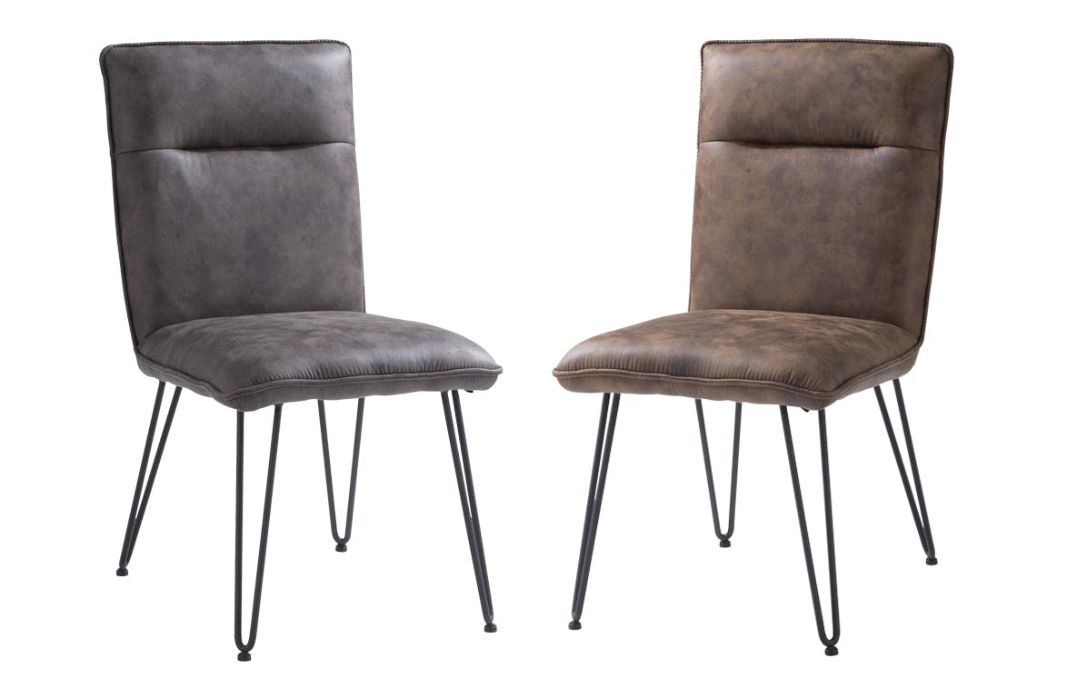 Chaise marron capitonnée salle à manger | Chaises | Pier Import
