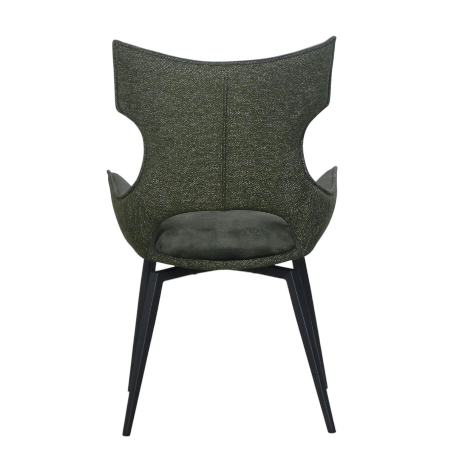 Chaise pivotante verte bi-matière, dossier en T (lot de 2) LOMBARDIE ...