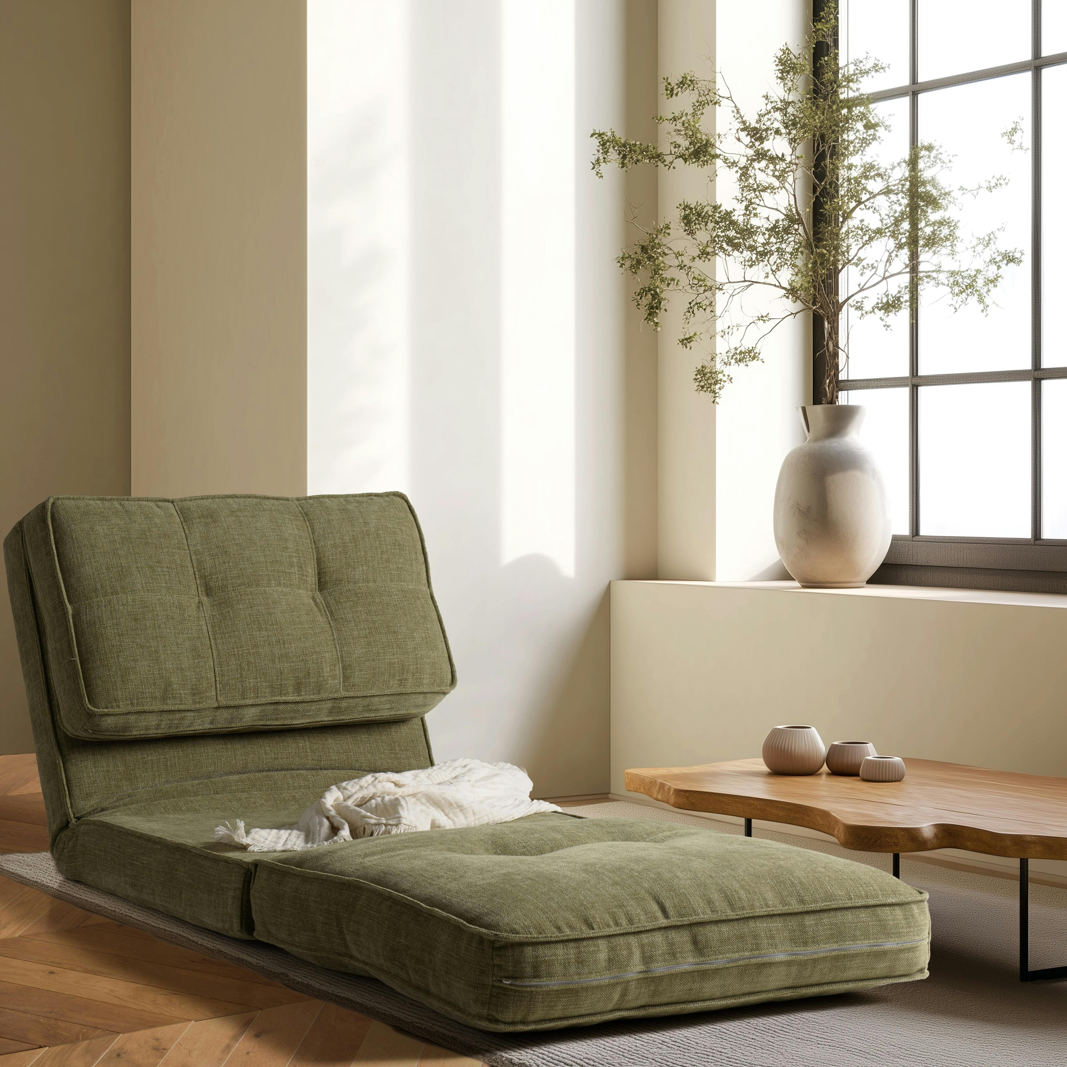 Chauffeuse convertible 1 place en tissu couleur vert ASTORI | Fauteuils ...