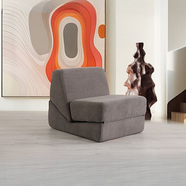 Chauffeuse convertible gris foncé en bouclette SAPPO | Fauteuils | Pier ...