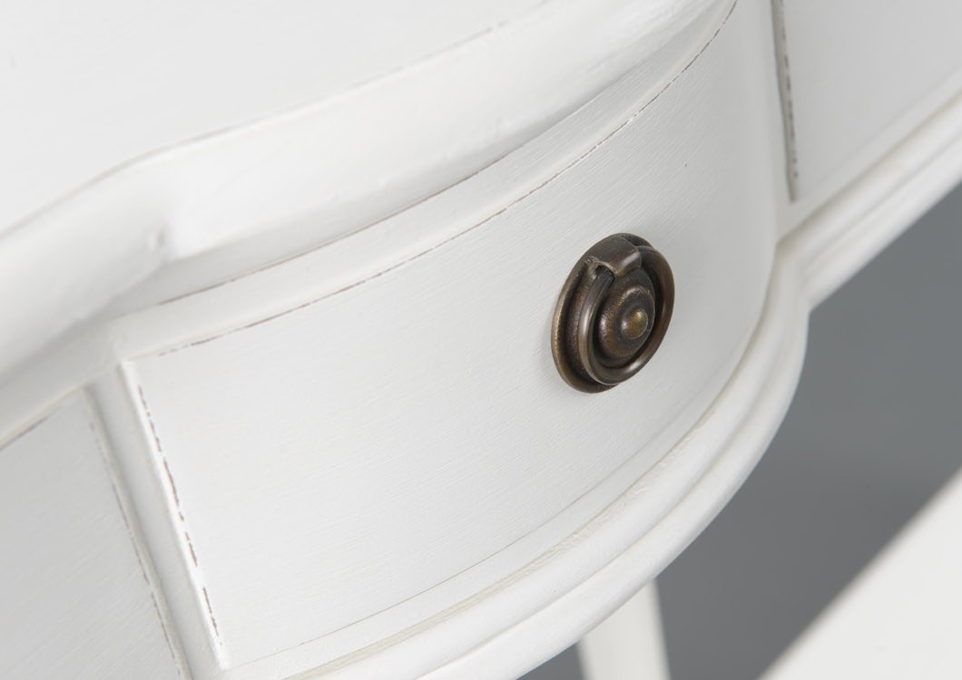 Coiffeuse Classique Chic 4 Tiroirs AGATHE L 50 X P 45 X H 140 Blanc ...